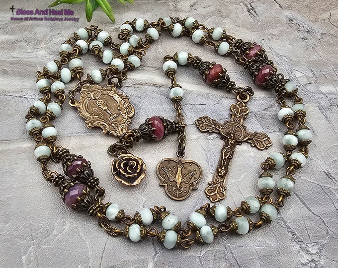 Holy Eucharist Holy Spirit Green Moonstone Pink Ruby Solid Bronze ...
