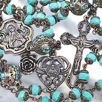 Blue Divine Mercy Rosary - Etsy