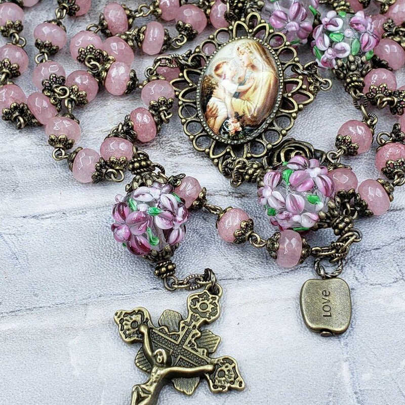Pink Rosary - Etsy