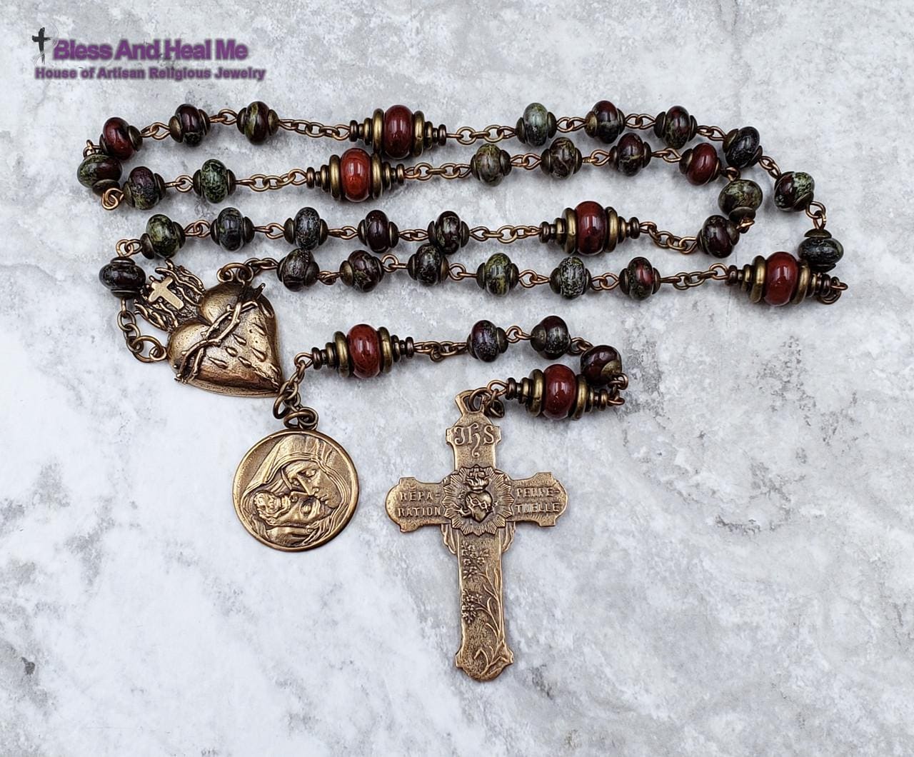 Holy Face of Jesus, Sacred Bleeding Heart, Pieta 39 Beads Chaplet ...