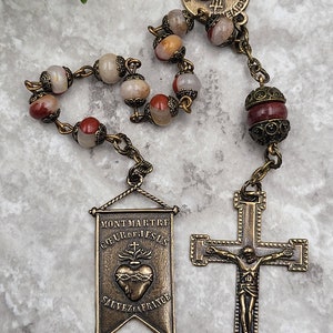 Sacred Heart of Jesus Lamb of God Red Jasper Bronze Chaplet - Etsy
