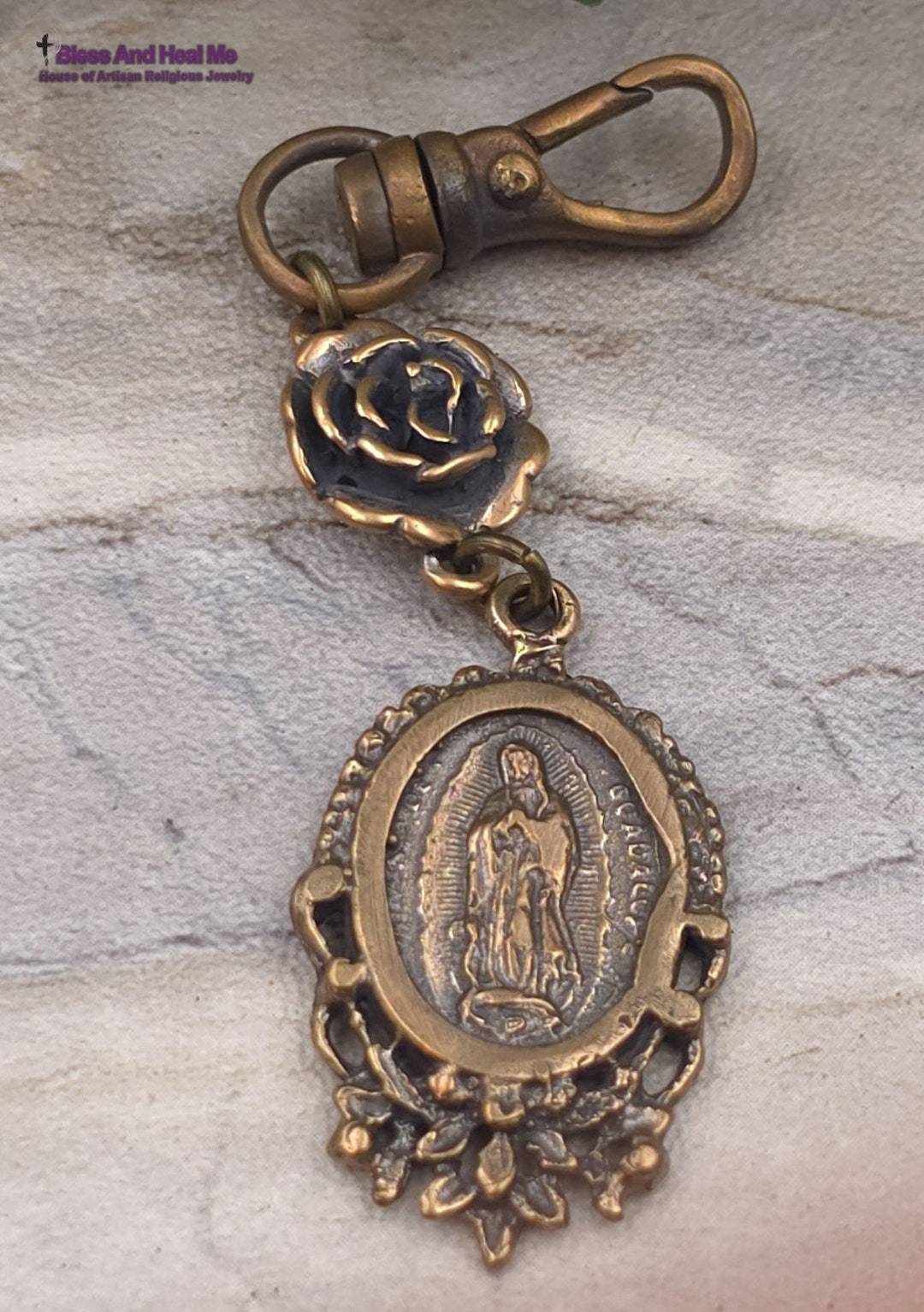Lady of Guadalupe One Hail Mary Vintage Bronze Key Chain Chaplet - Etsy