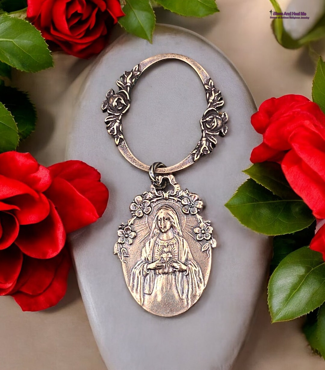 Immaculate Heart of Mary Finger Ring Chaplet-bronze,floral,key Chain ...