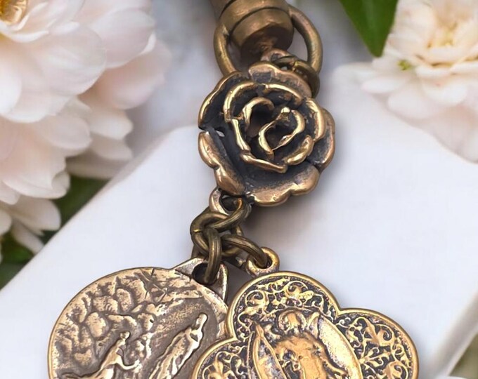 Healing Archangel Raphael Lourdes One Hail Mary Vintage Bronze Key ...