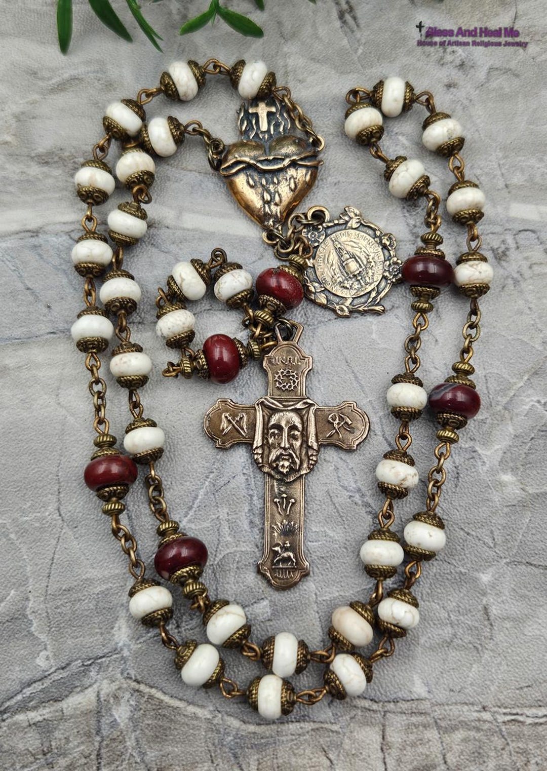 Holy Face of Jesus Sacred Bleeding Heart Chaplet -premium Bronze| White ...