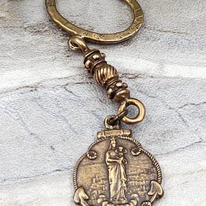 Stella Maris Anchor Nautical One Hail Mary Bronze Key Chain Finger ...