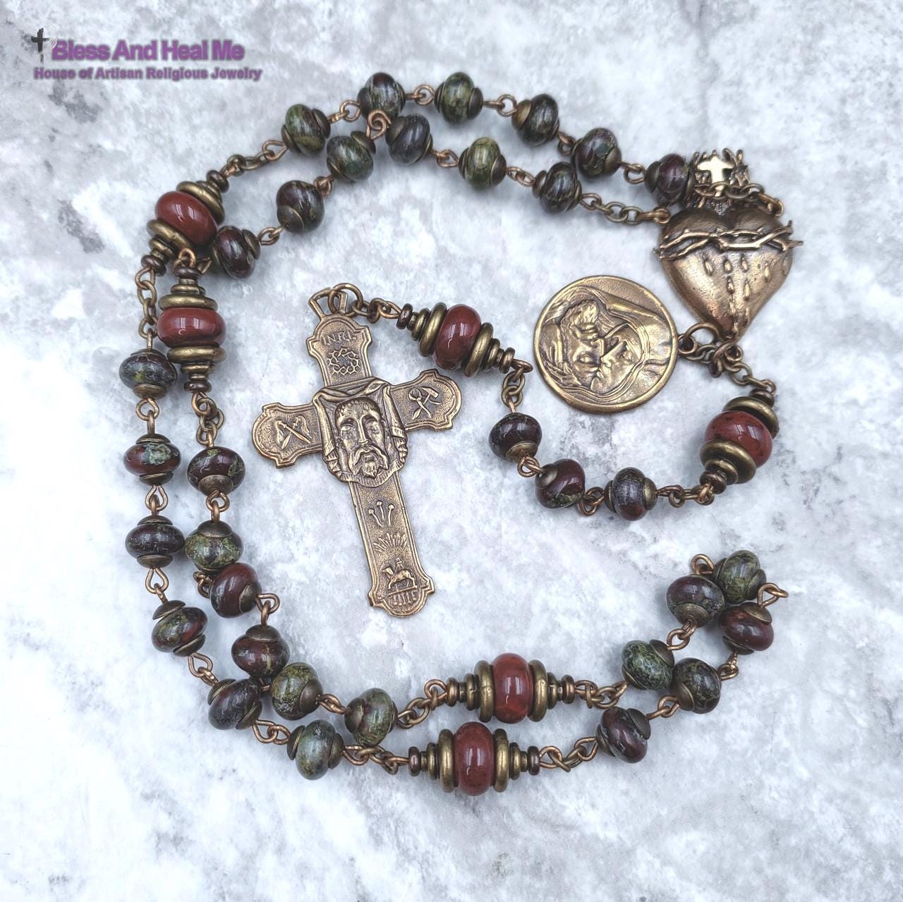 Holy Face of Jesus, Sacred Bleeding Heart, Pieta 39 Beads Chaplet ...