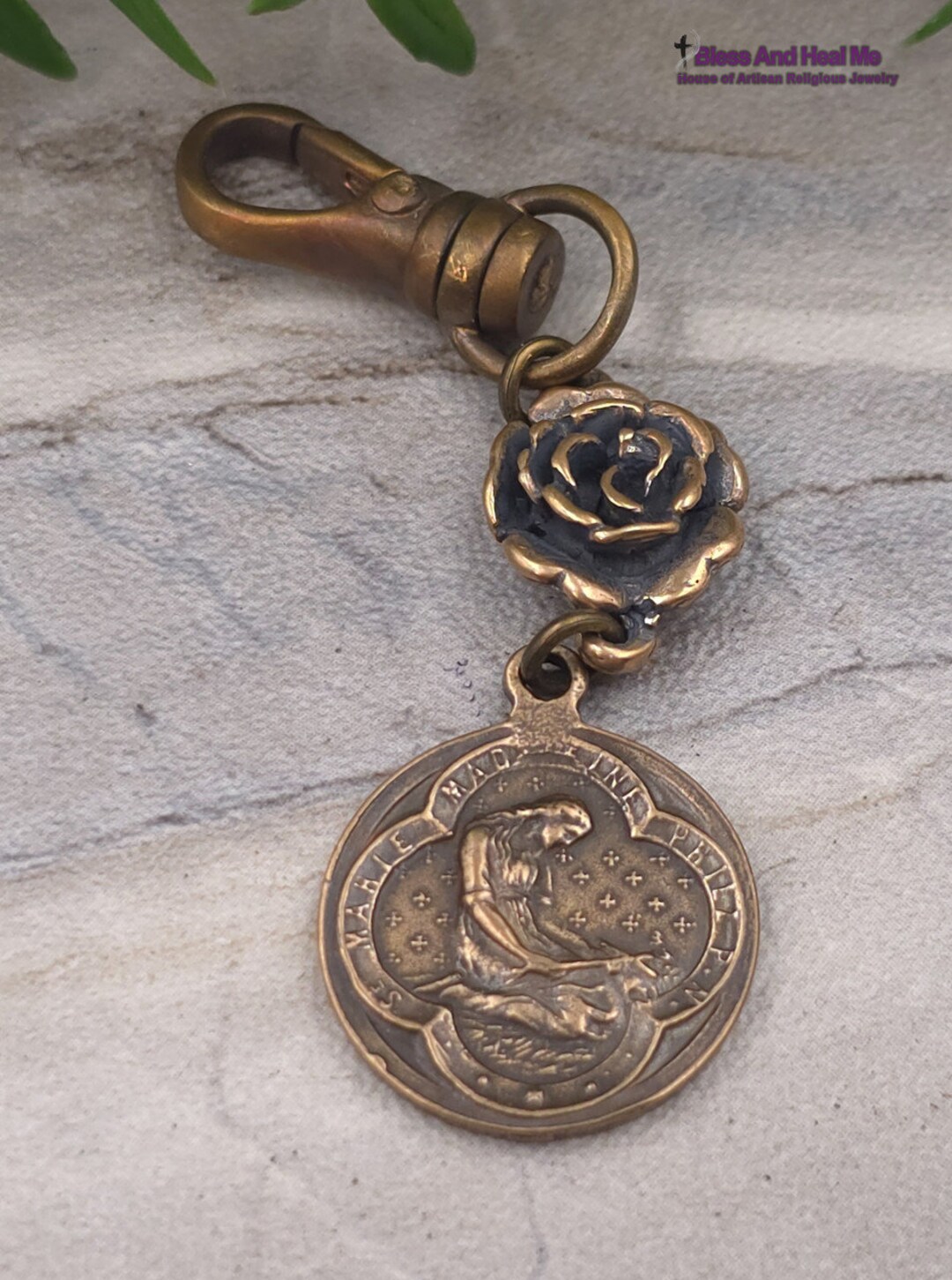 Mary Magdalene One Hail Mary Vintage Bronze Key Chain Chaplet - Etsy UK
