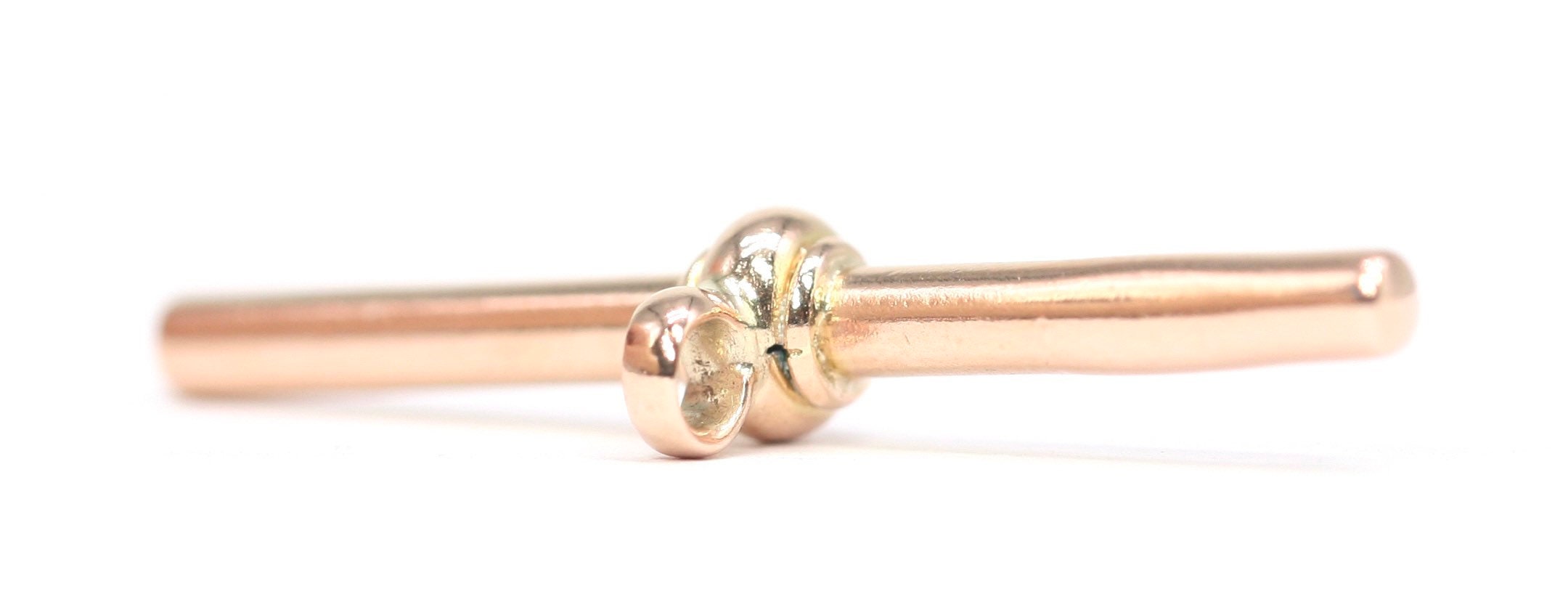 Superb antique 9ct rose gold t-bar pendant - fully hallmarked - 37mm