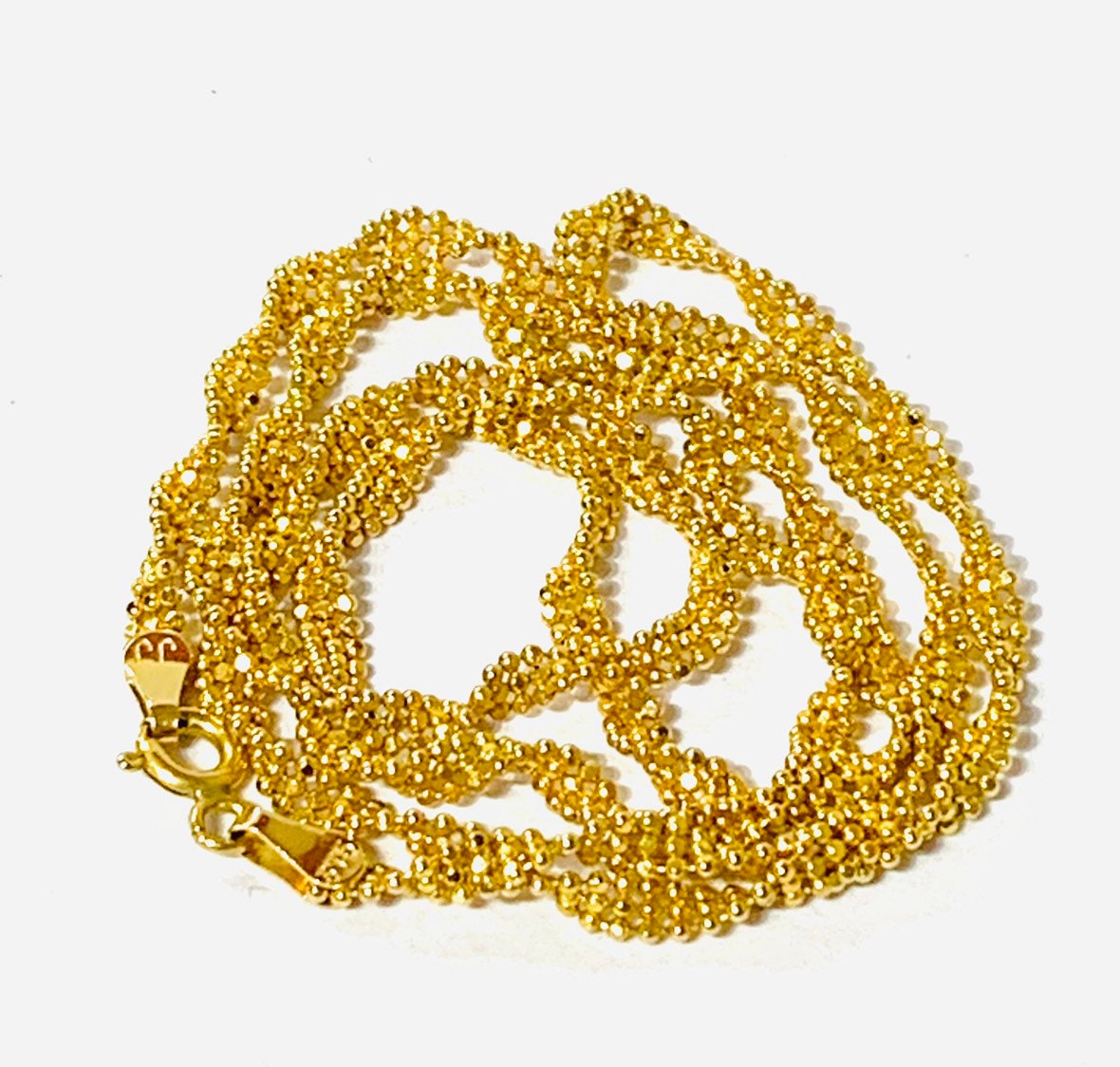 Superb 9ct gold 19 inch fancy chain / necklace - fully hallmarked