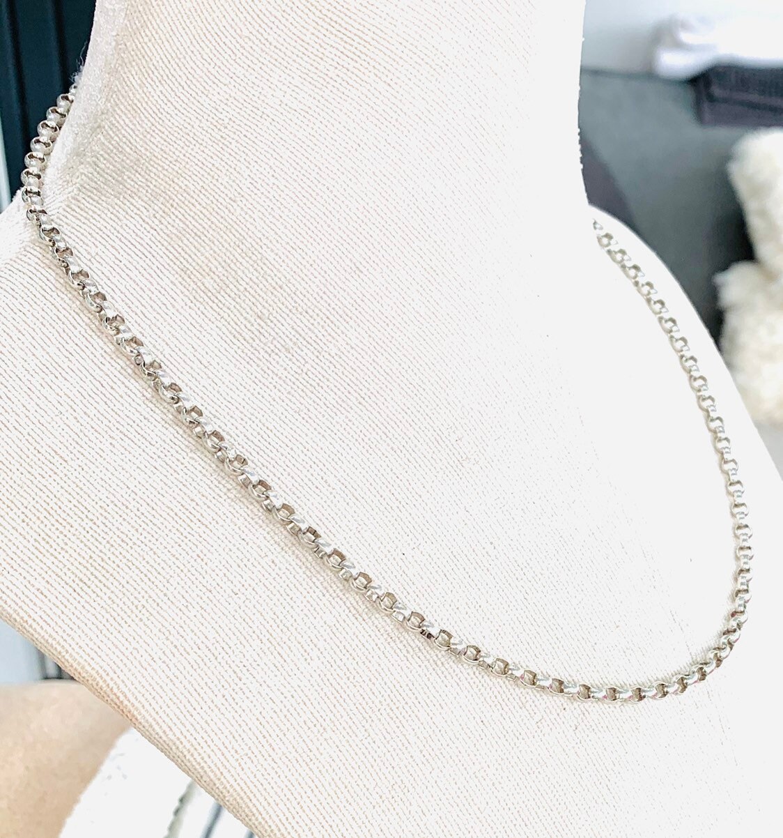 Vintage sterling silver 20 inch belcher chain - hallmarked London 1997