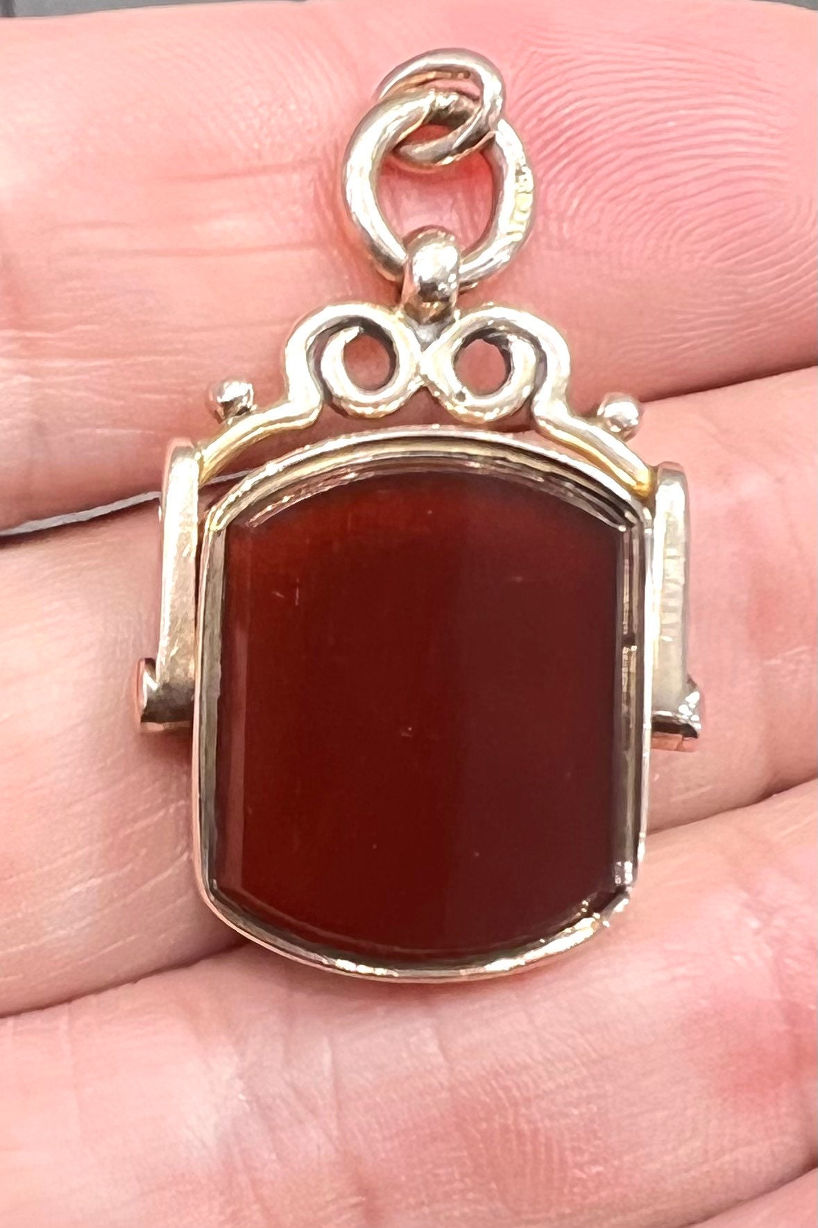 Superb antique 9ct rose gold Carnelian spinning fob - hallmarked ... Superb antique 9ct rose gold Carnelian spinning fob - hallmarked ...