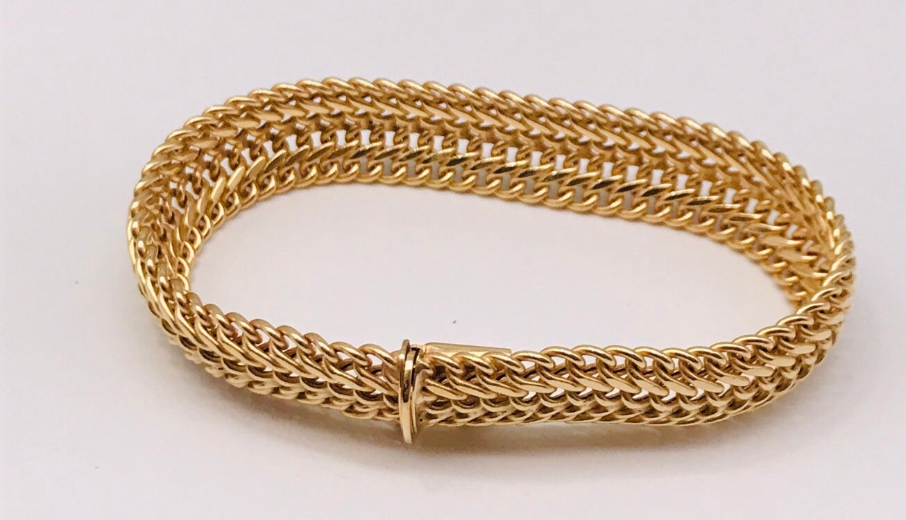 Stunning vintage 9ct yellow gold 7 inch bracelet - fully hallmarked