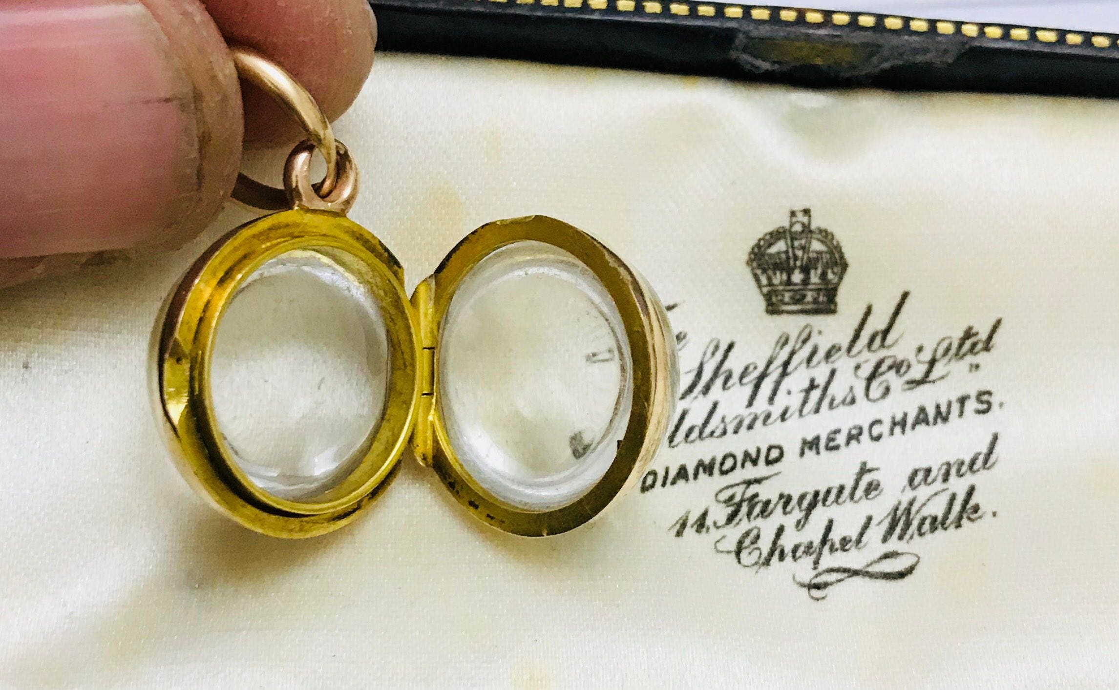 Fabulous rare antique Victorian 9ct gold 'Pools of Light' double sided ...