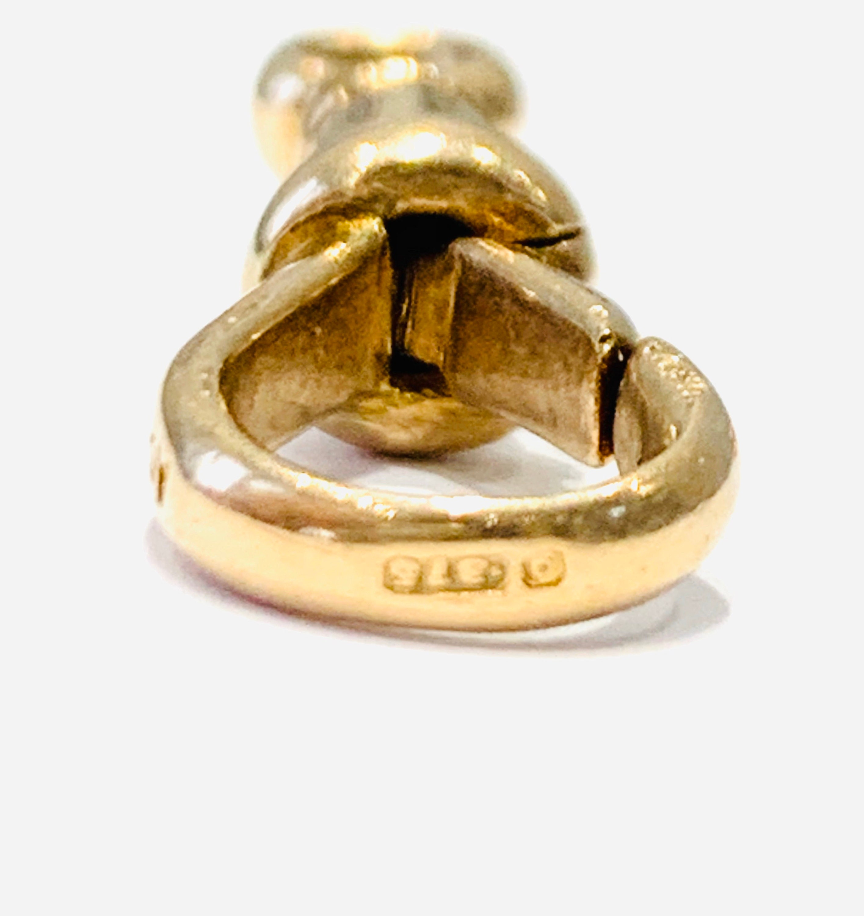 Superb antique 9ct gold Albert dog clip fastener - fully hallmarked - 24mm