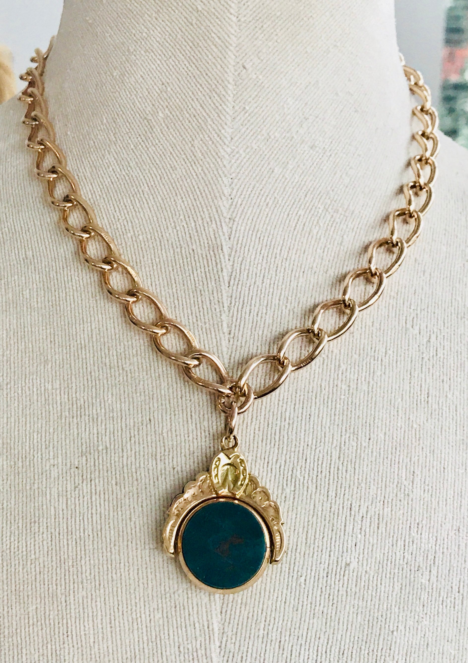 Fabulous heavy Victorian 9ct rose gold 17 inch double Albert chain ...