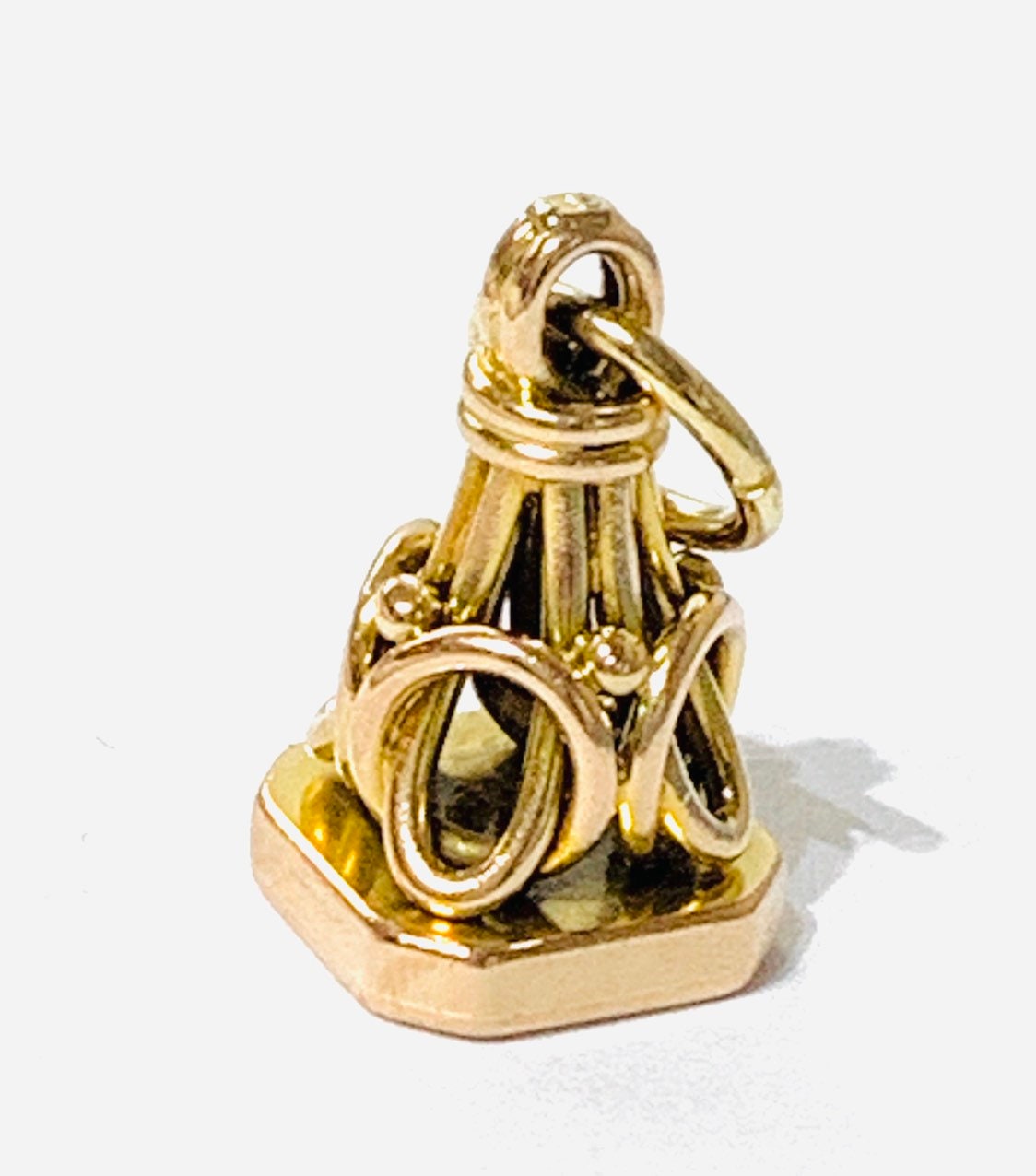 Superb antique 9ct solid gold fob pendant / charm - stamped 9C