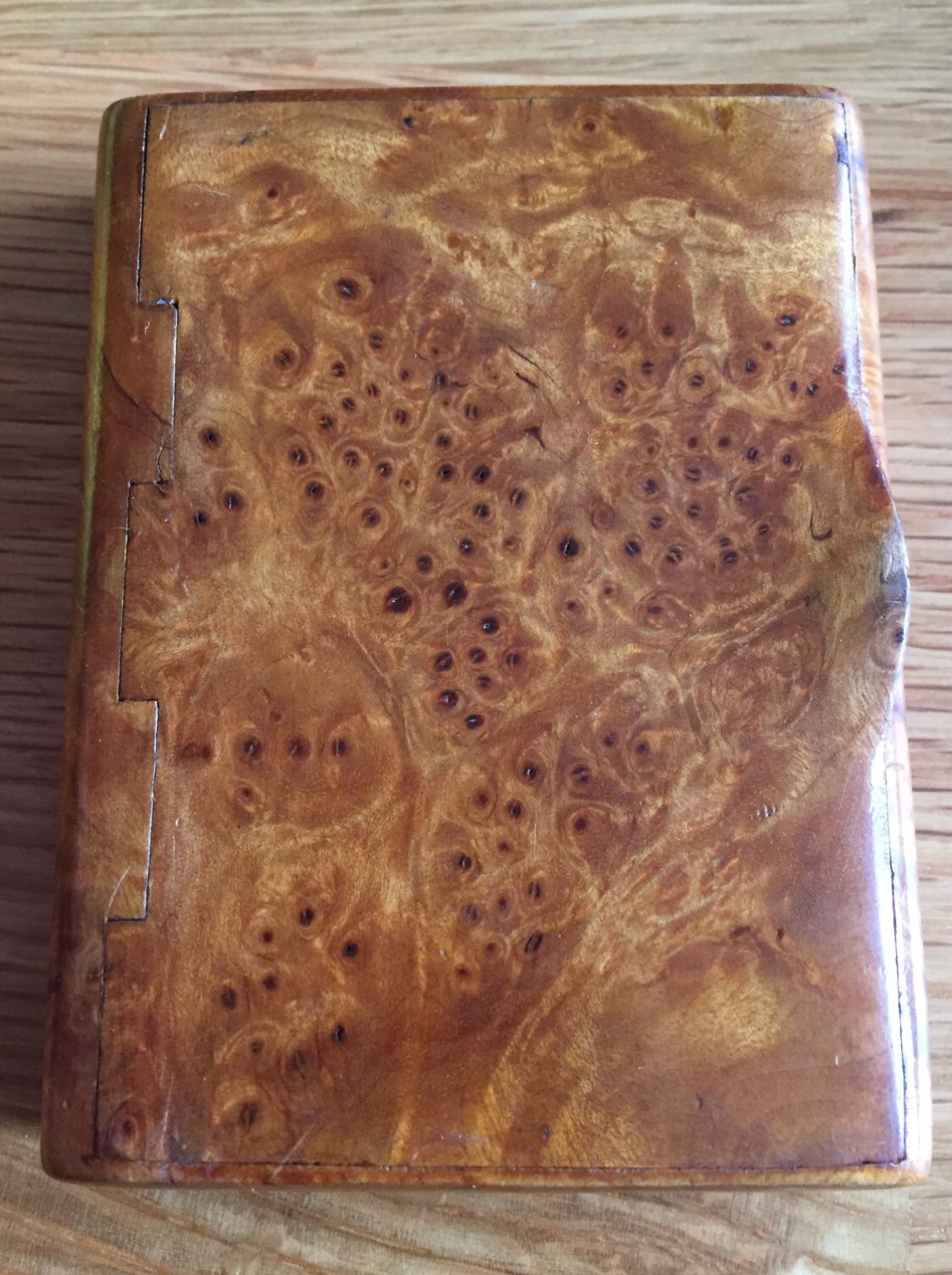 Antique Birds Eye Maple snuff box - card case