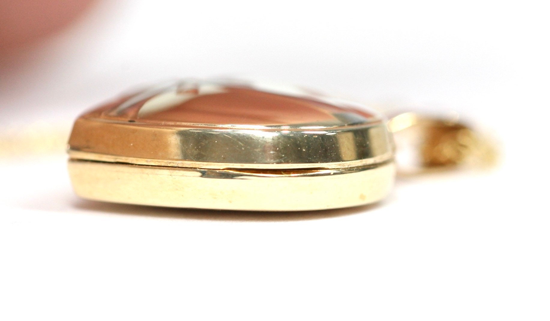 Reserved **Vintage 9ct white and yellow gold 18 inch double Heart ...