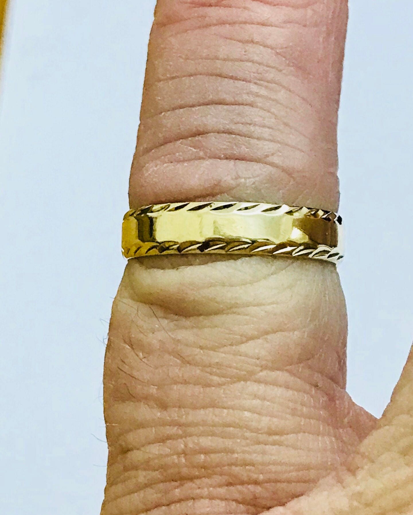 Superb vintage 9ct yellow gold milled edge wedding ring - Birmingham ...