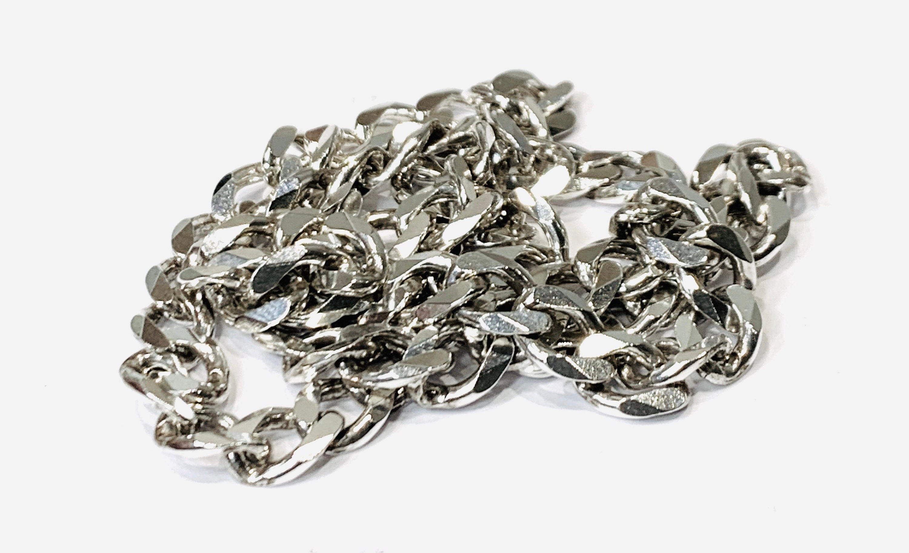 Superb vintage heavy 22 inch sterling silver curb link chain - fully ...