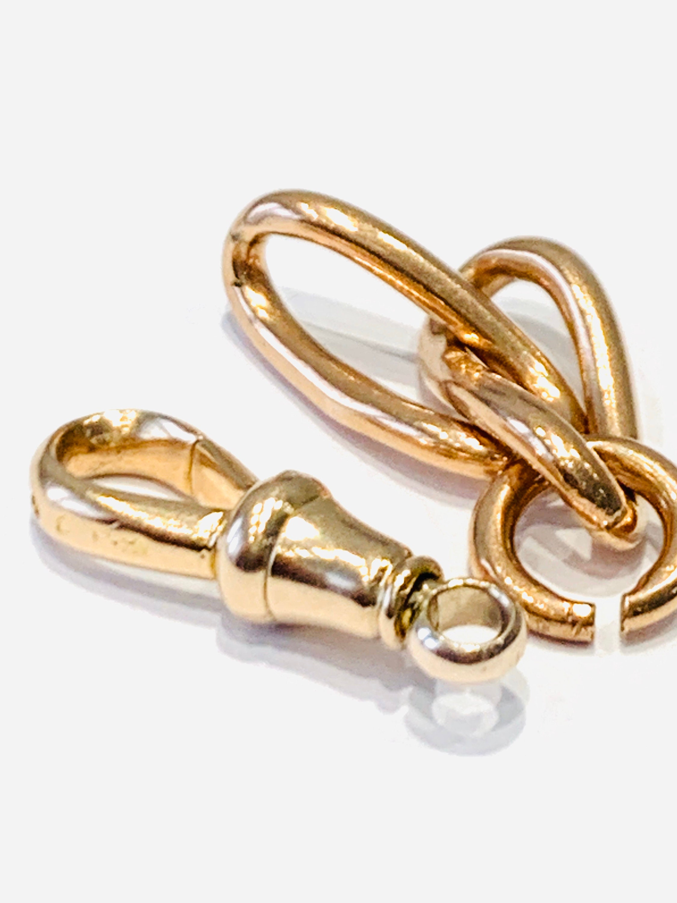 Stunning antique 9ct gold Albert chain dog clip fastener - fully ...