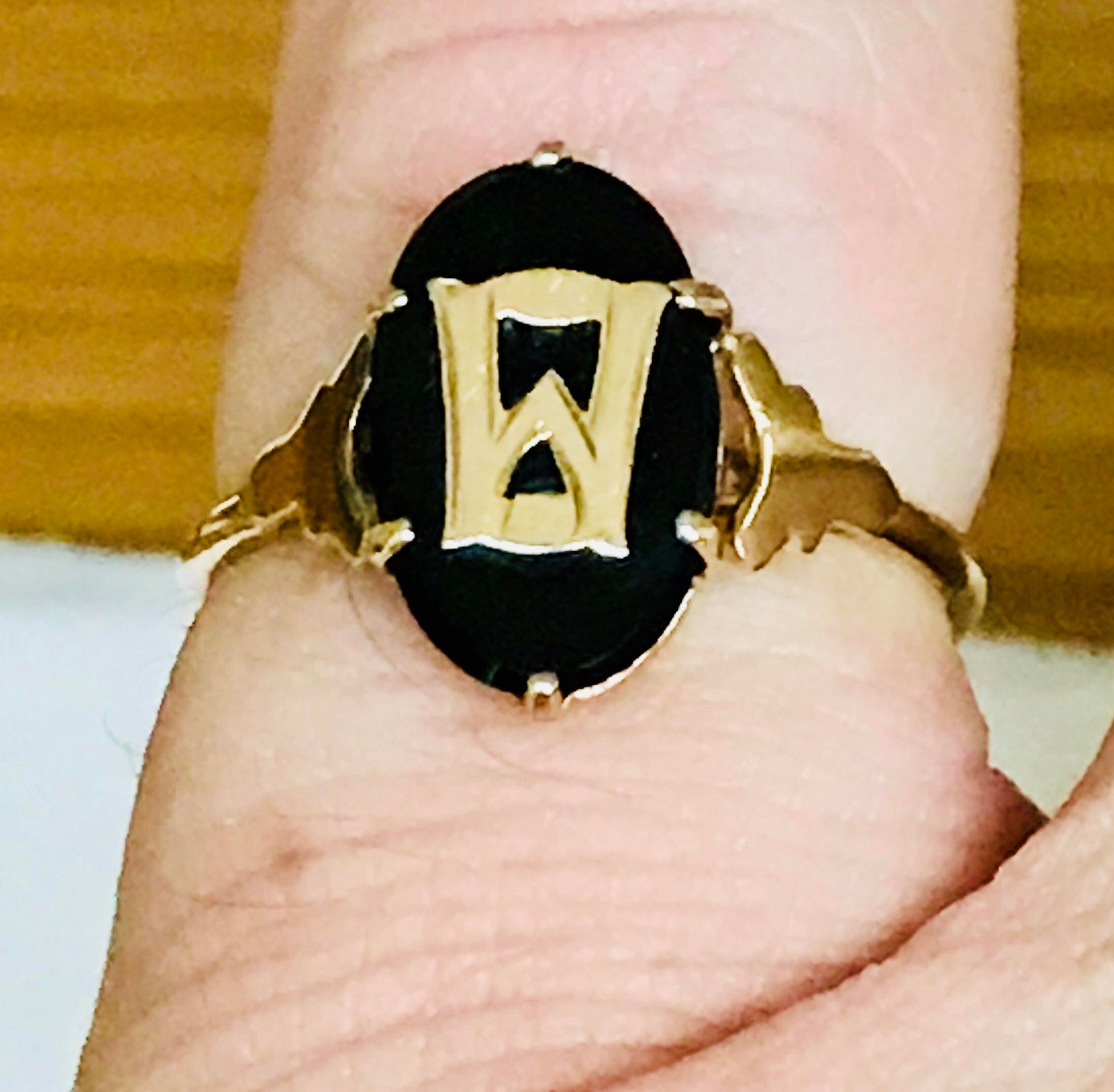 Superb Edwardian antique 9ct gold initial ring