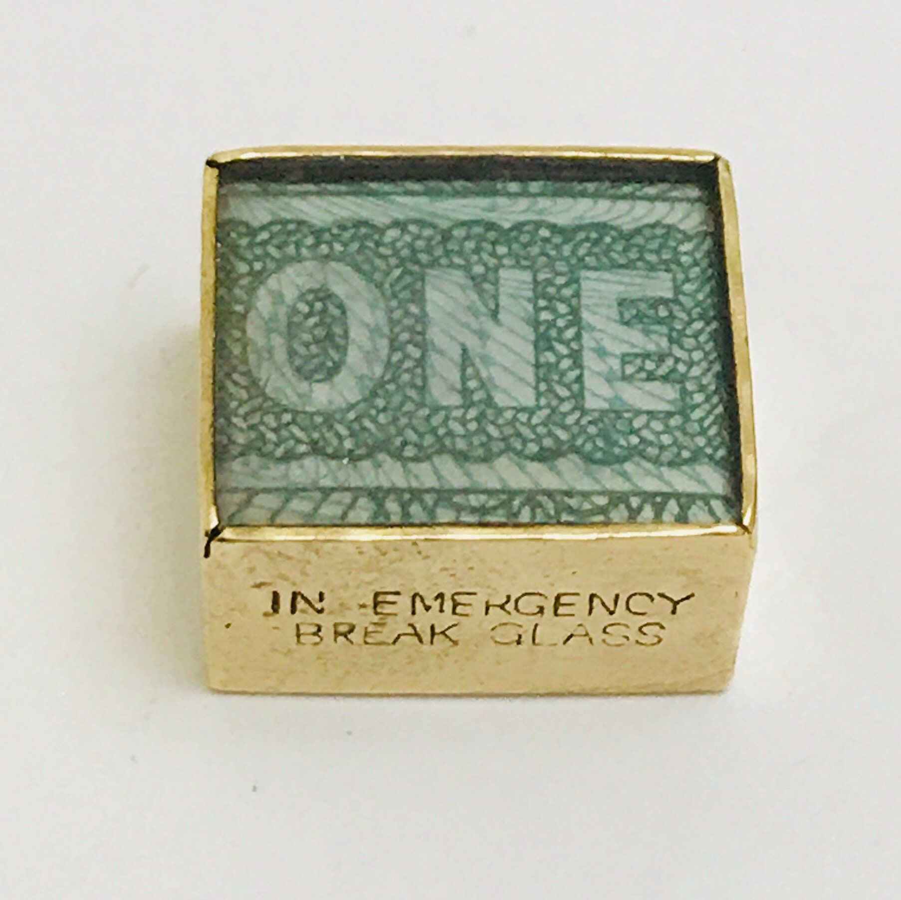 Vintage 9ct yellow gold One pound note charm - hallmarked London 1975