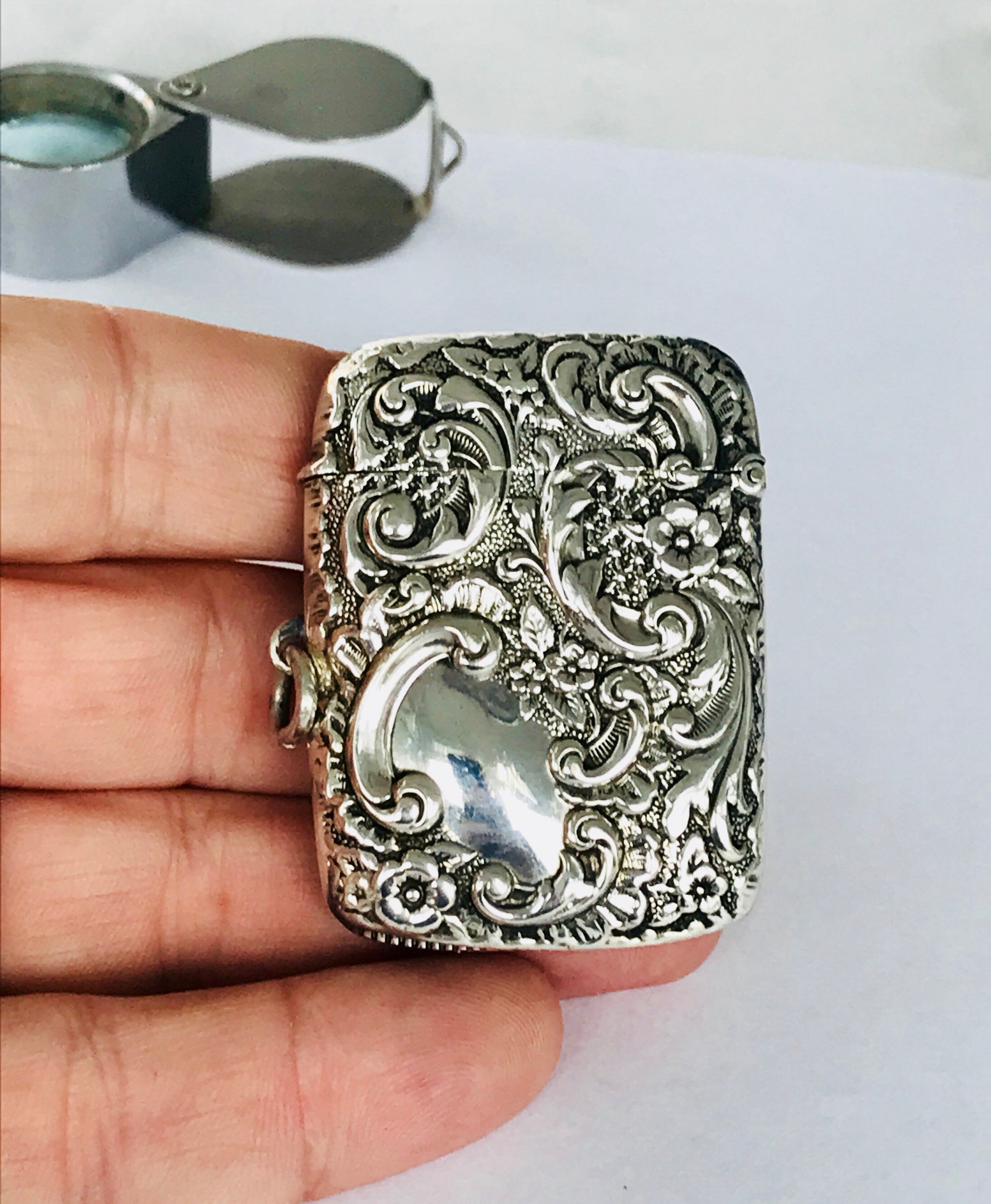 Stunning antique Victorian sterling silver Vesta match case ...