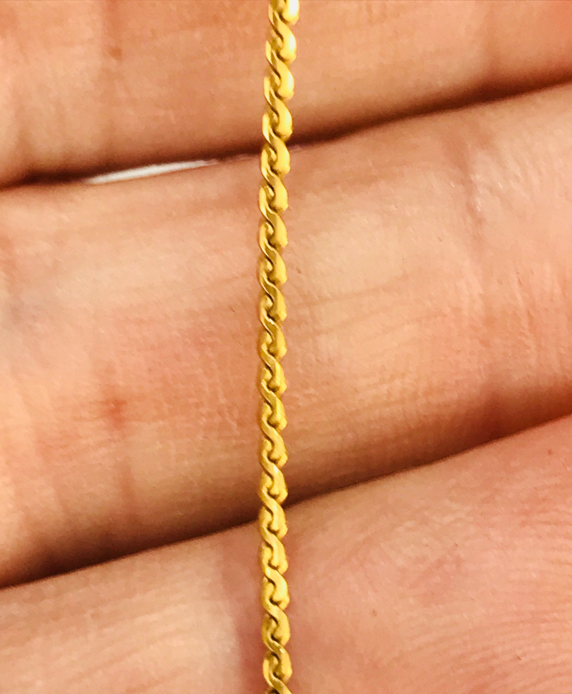Vintage 9ct yellow gold 24 inch snake link chain