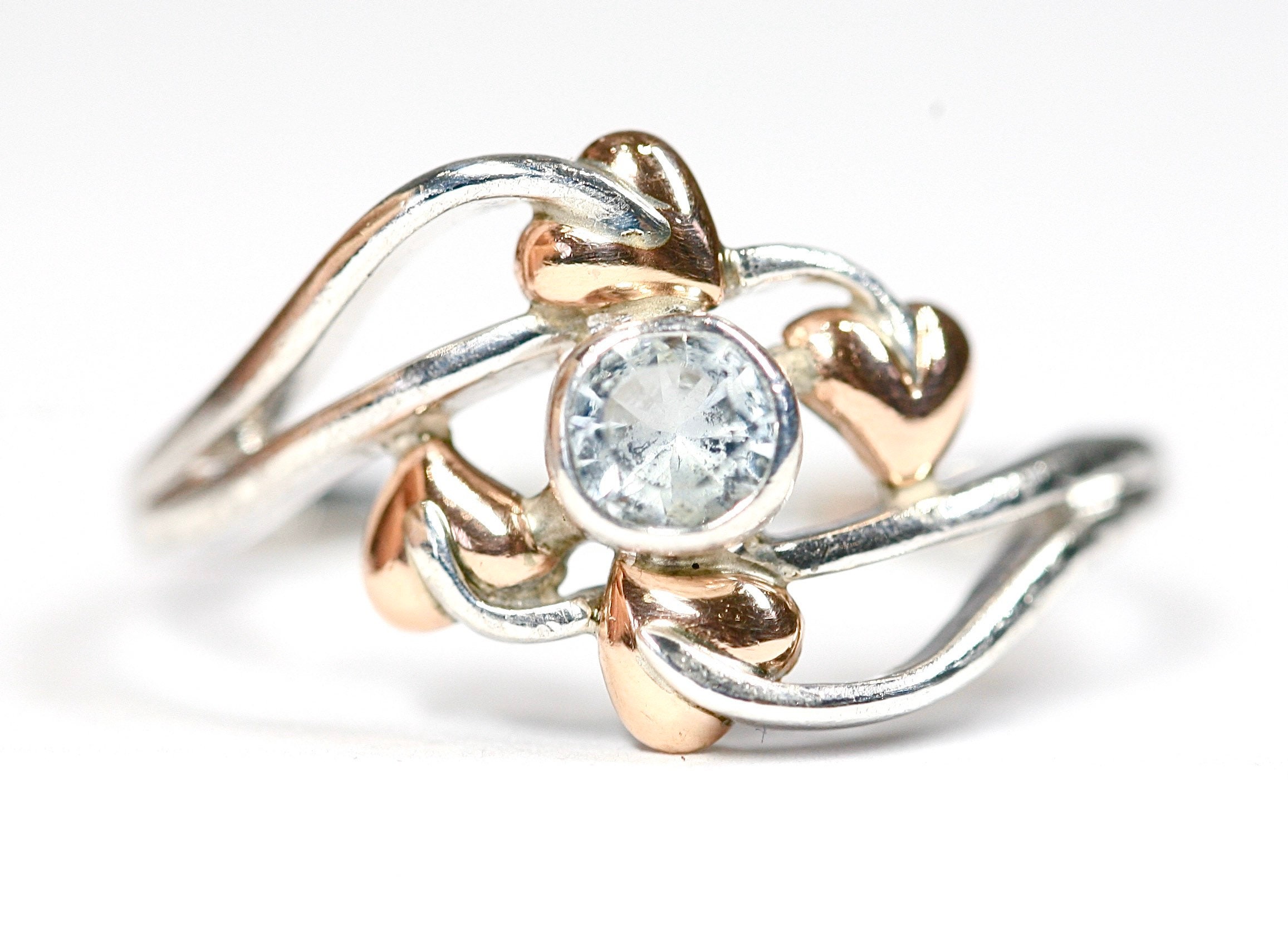 Stunning vintage rare Welsh Clogau 9ct rose gold and Sterling silver Tree of Life statement ring fully hallmarked size O or US 7