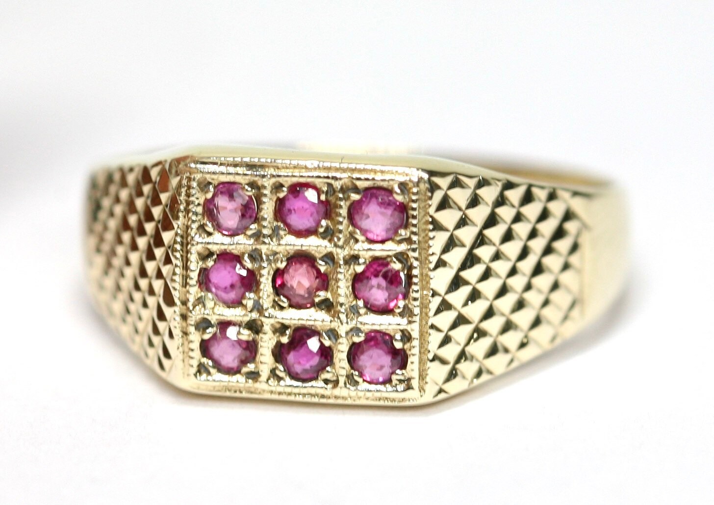 Stunning vintage 9ct gold Men's Ruby signet ring - Birmingham 1989 ...