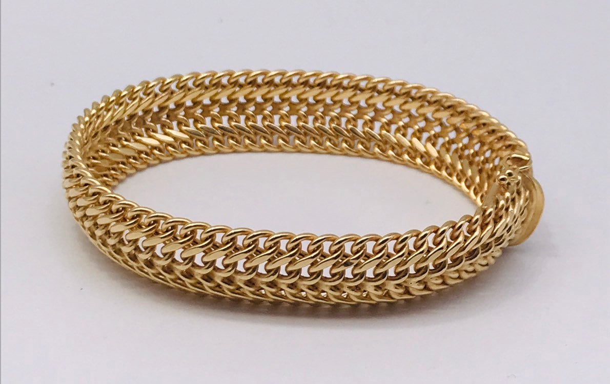 Stunning vintage 9ct yellow gold 7 inch bracelet - fully hallmarked