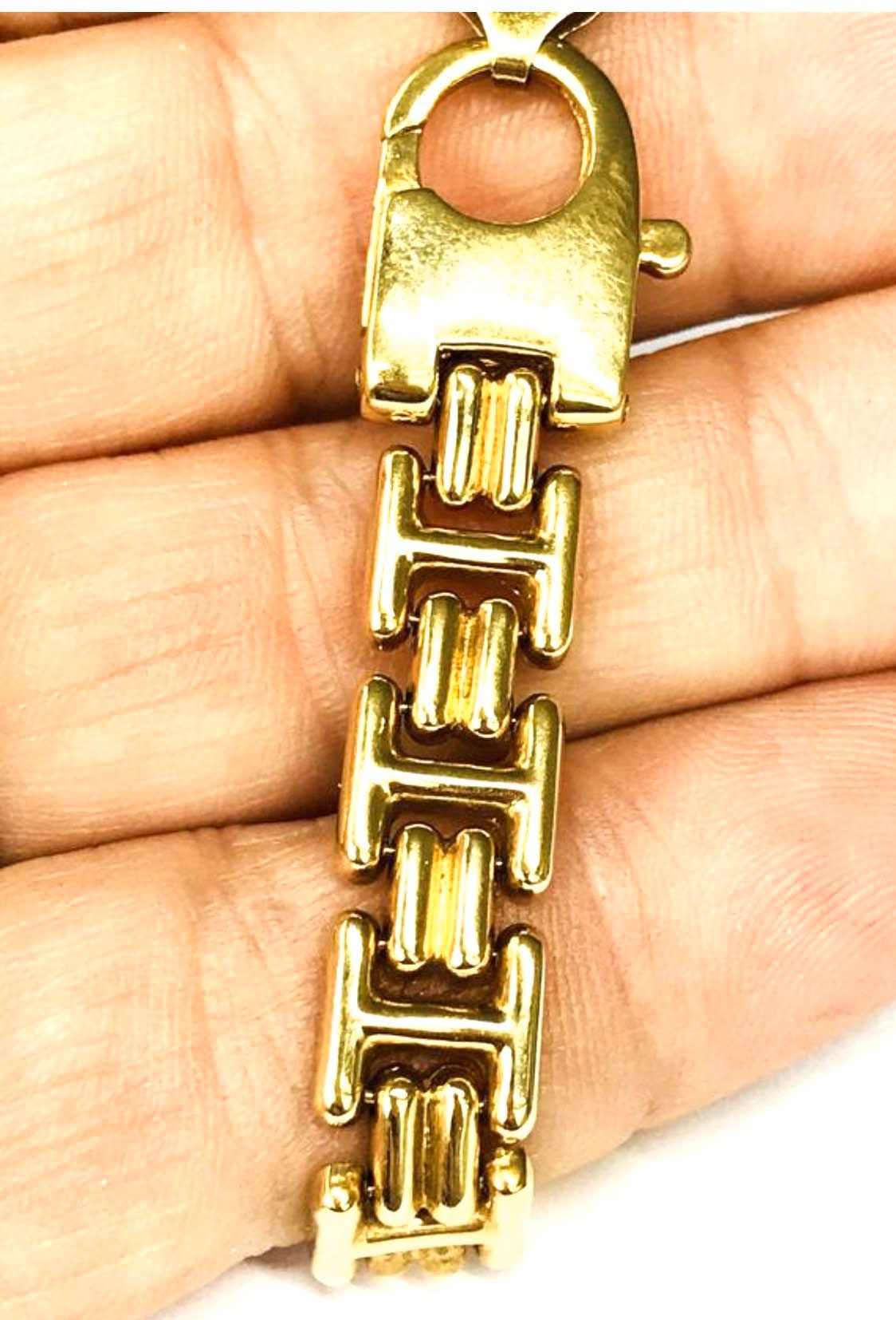 Stunning heavy vintage 9ct yellow gold 7 inch bracelet - 16.2Gms