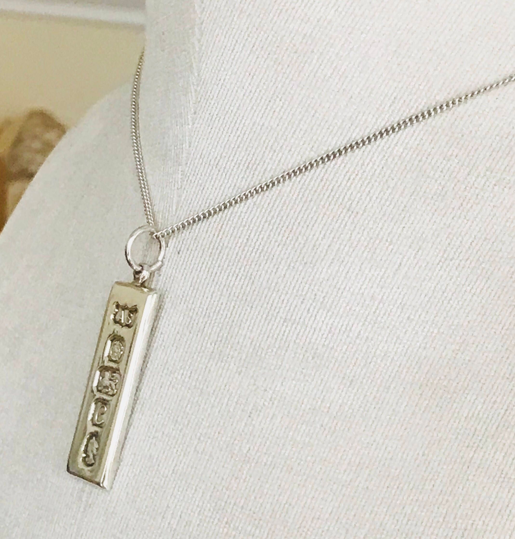 Stunning vintage sterling silver 1/2 ingot and chain - QE II Silver ...