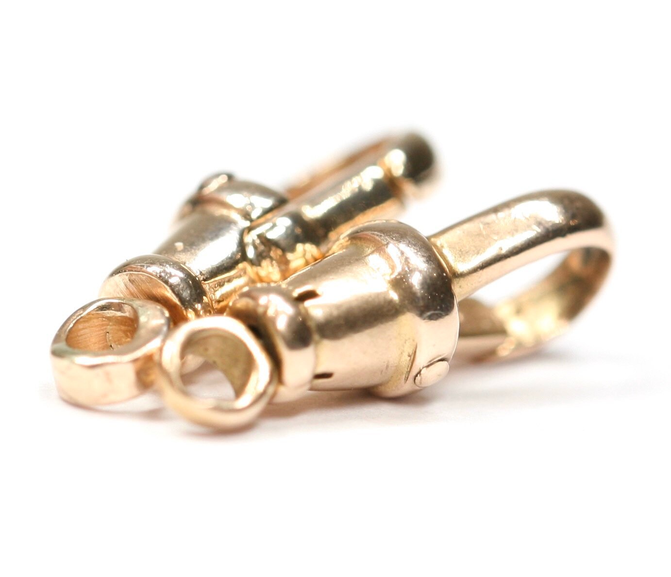 Superb matching pair of antique 9ct rose gold Albert chain Dog Clips - 17mm