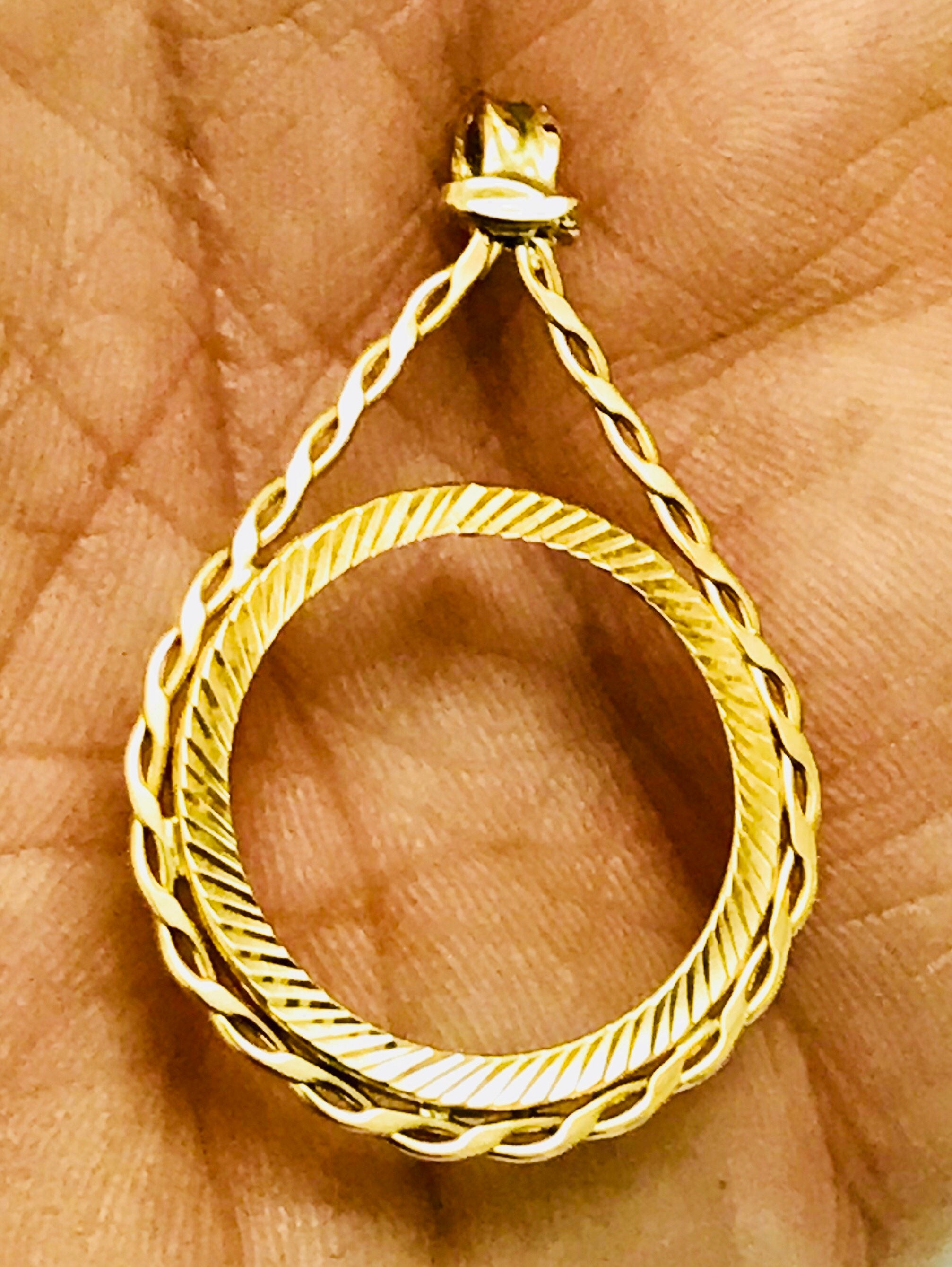 Super vintage 9ct yellow gold full Sovereign mount - hallmarked ...