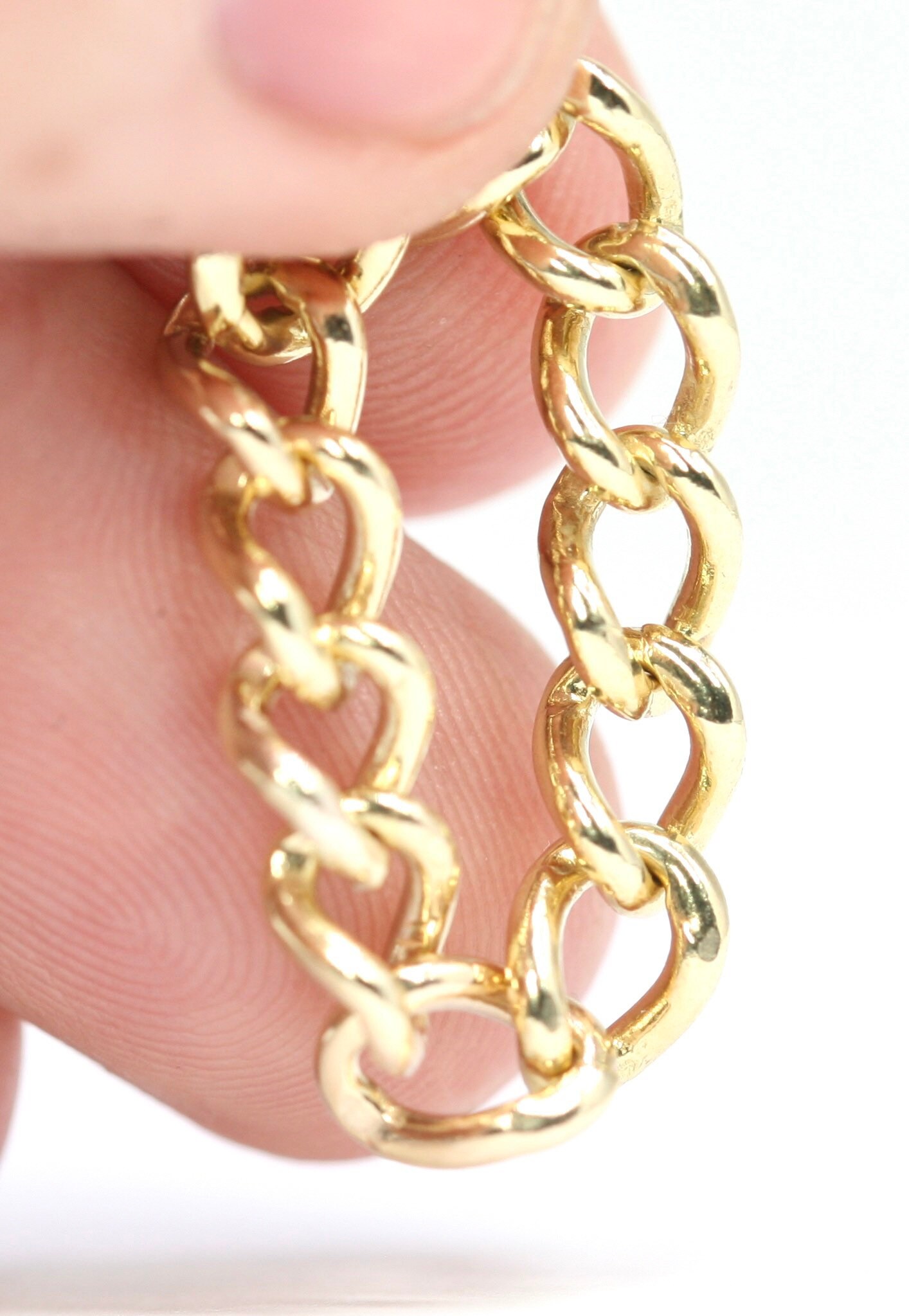 Superb antique 9ct yellow gold Albert chain link rings - all links ...