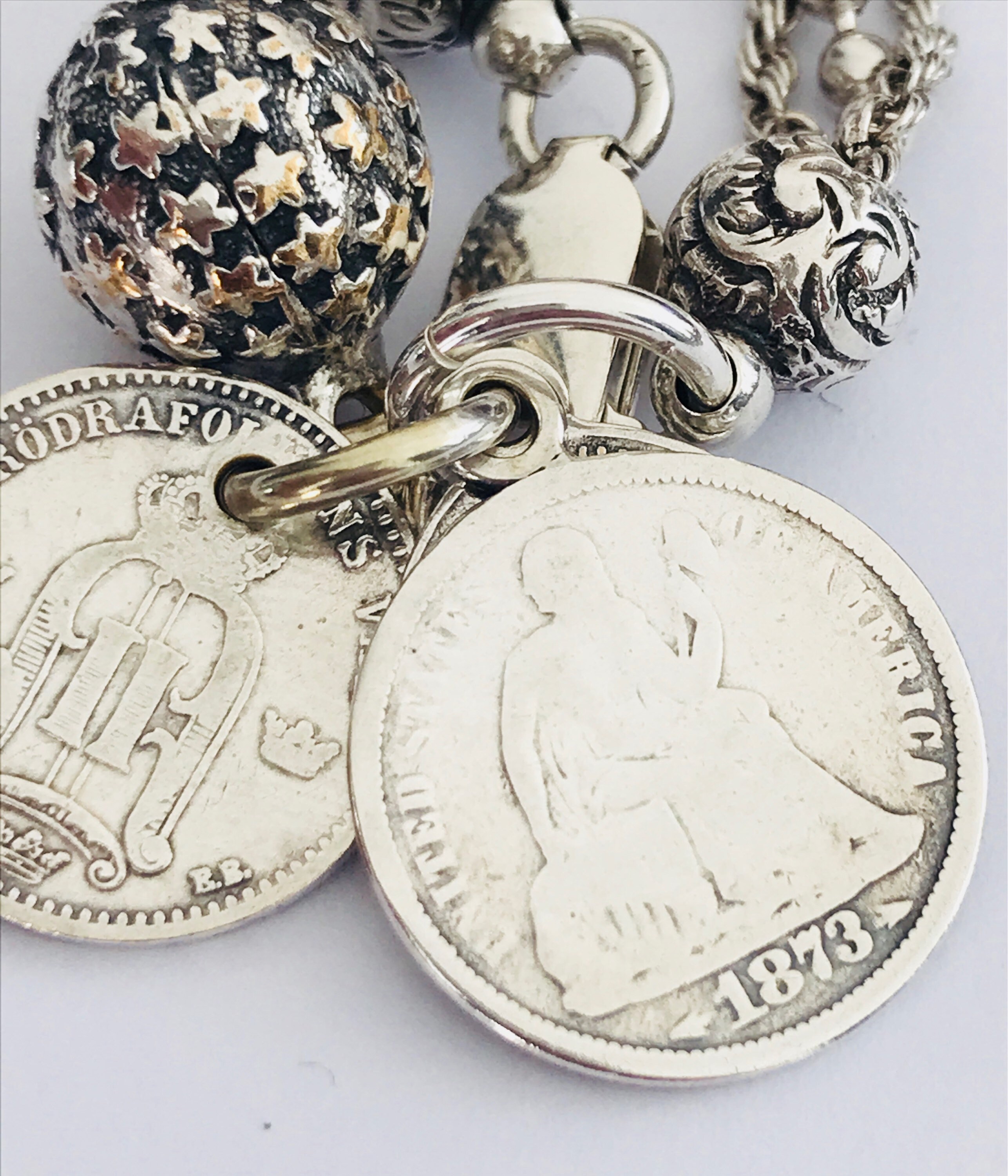 Superb Victorian sterling silver Albertina pocket watch chain bracelet ...