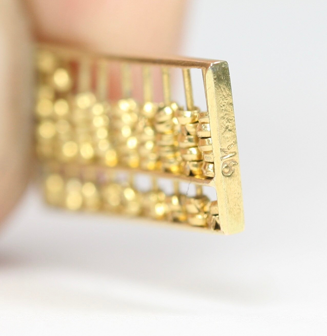 Vintage 9ct yellow gold Abacus charm - stamped 9K