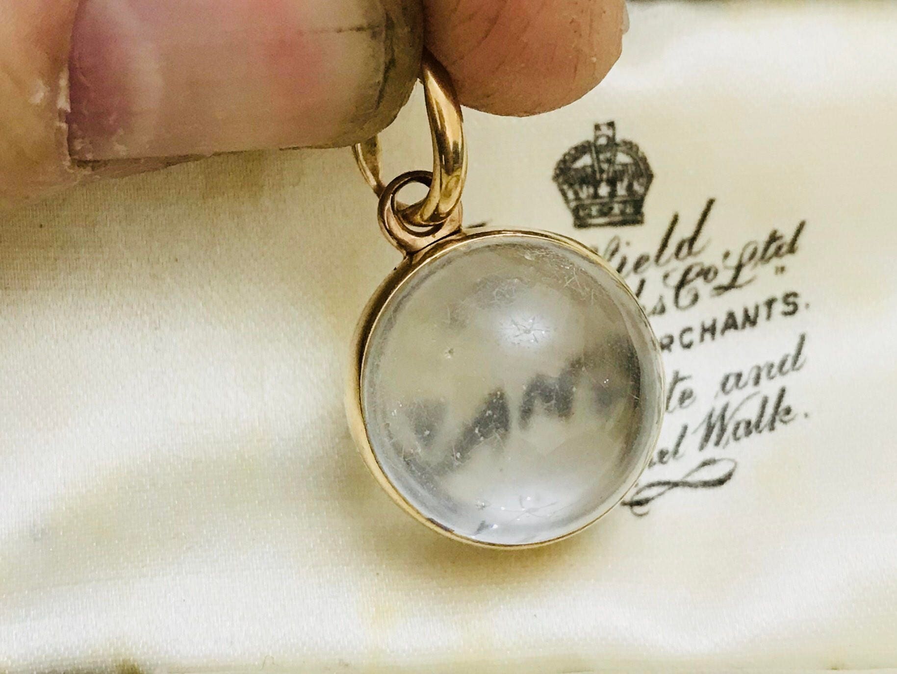 Fabulous rare antique Victorian 9ct gold 'Pools of Light' double sided ...