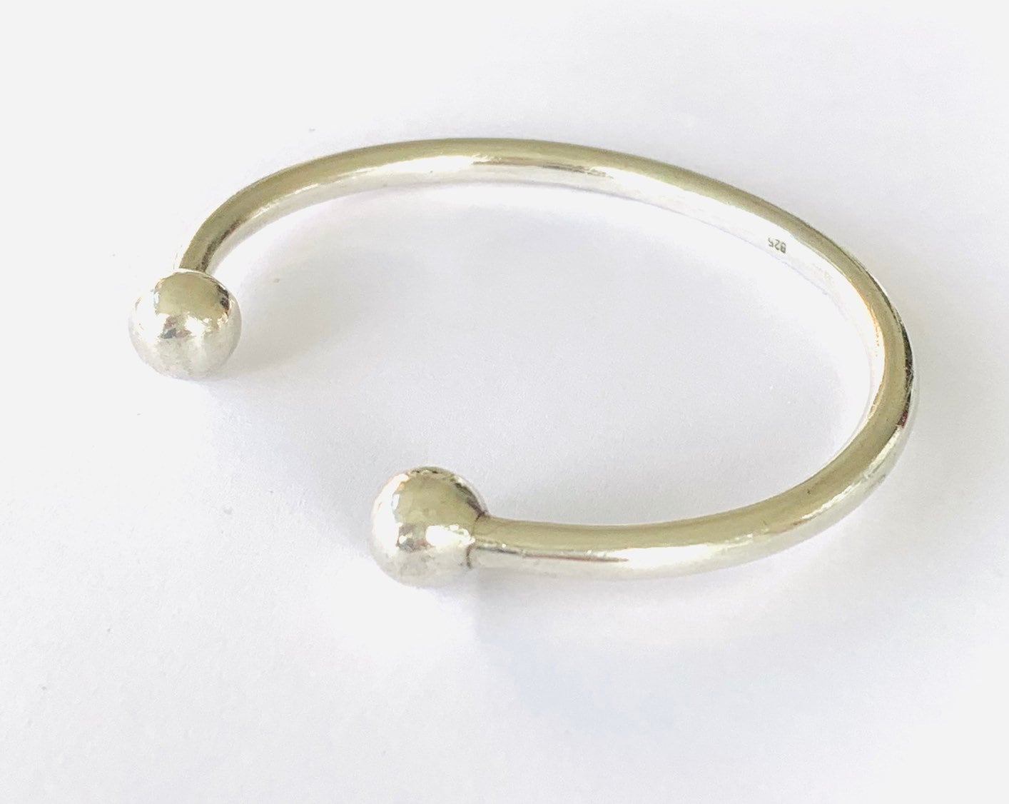 Vintage solid sterling silver Torque or Slave bangle