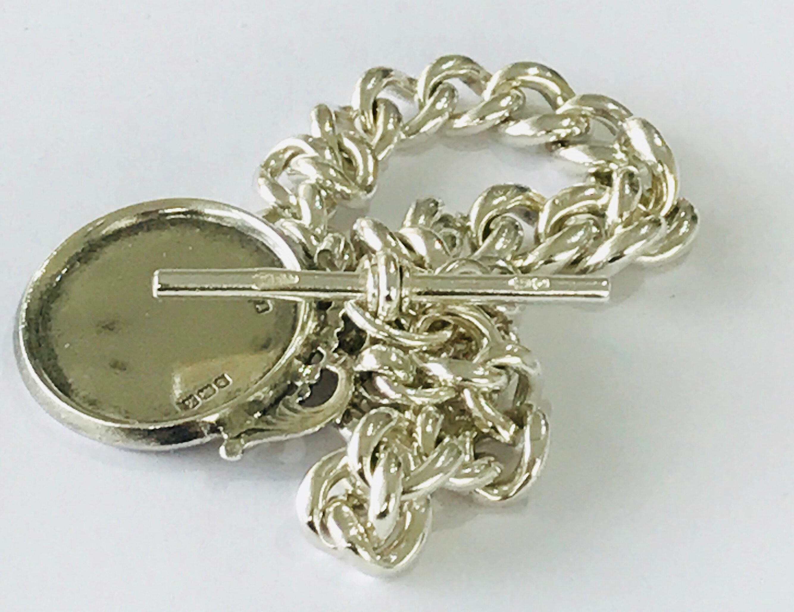 Superb antique graduated Sterling Silver Albert pocket watch chain and ...