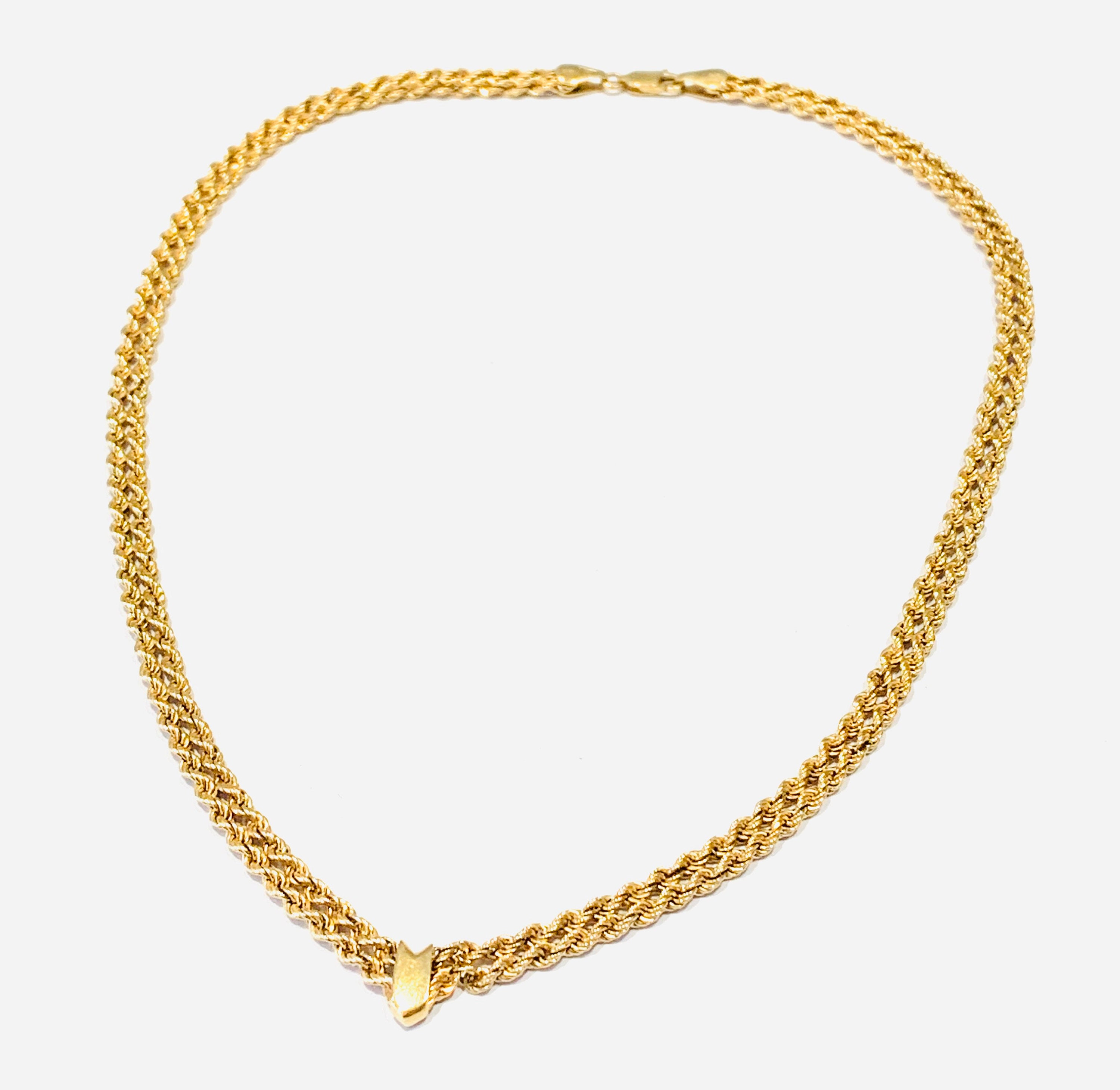Superb vintage 9ct yellow gold 17 inch double rope twist chain - fully ...