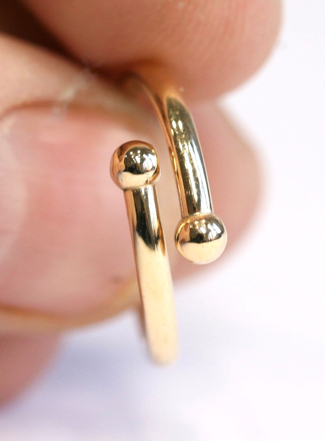 Vintage 9ct yellow gold Torque ring - sIze N or US 6 1/2 - Adjustable