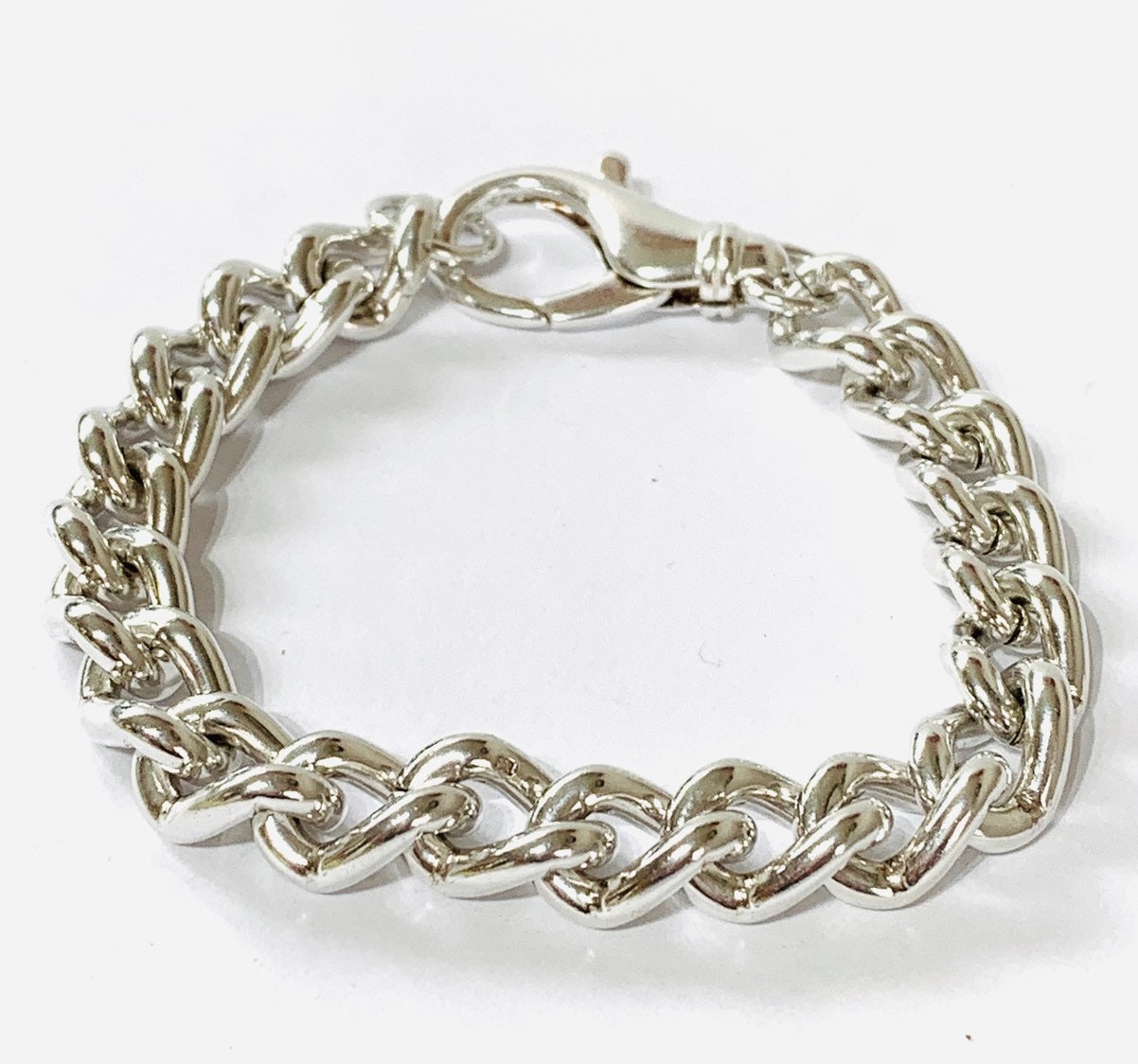 Stunning heavy vintage sterling silver 8 inch bracelet with oversized ...