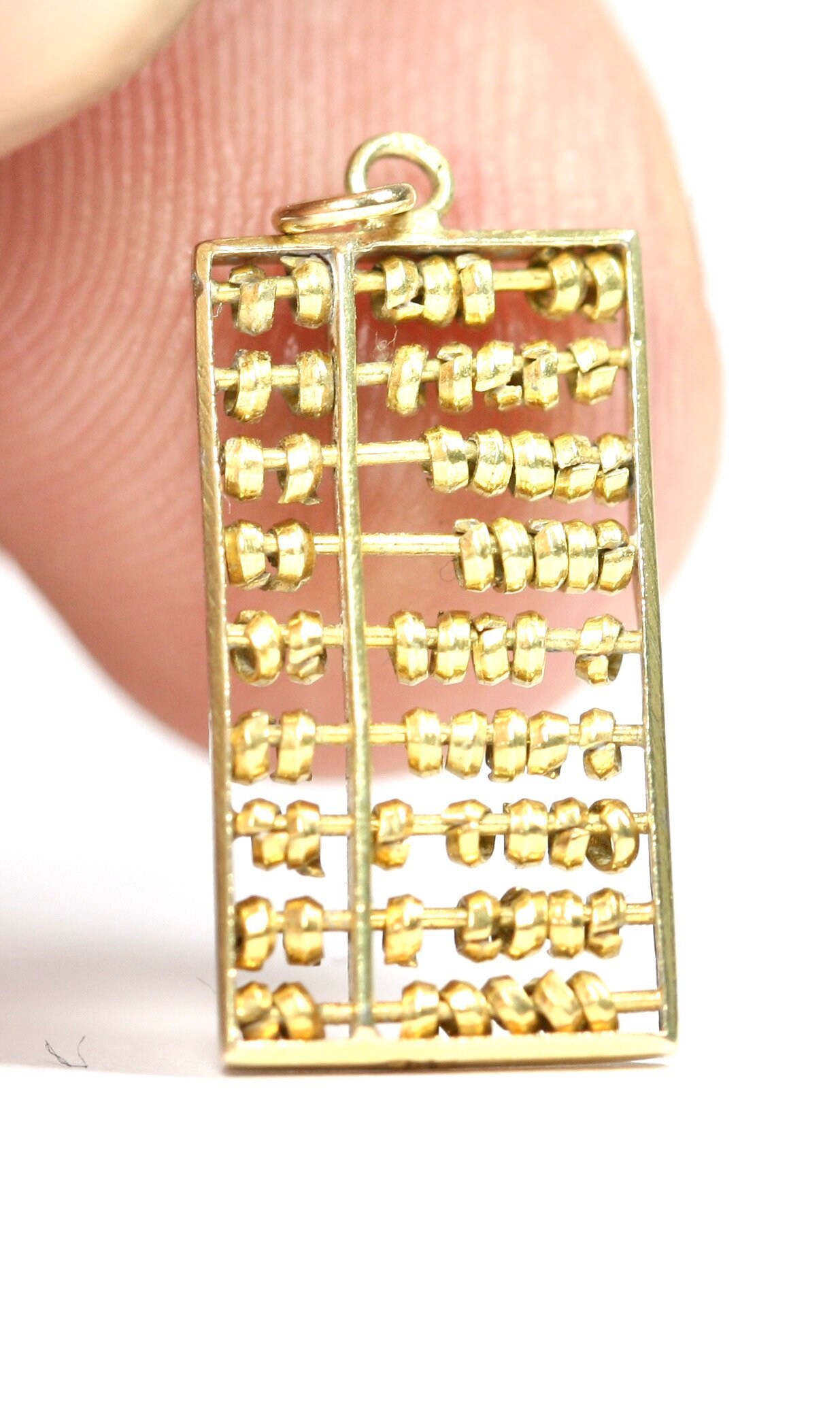 Vintage 9ct yellow gold Abacus charm - stamped 9K