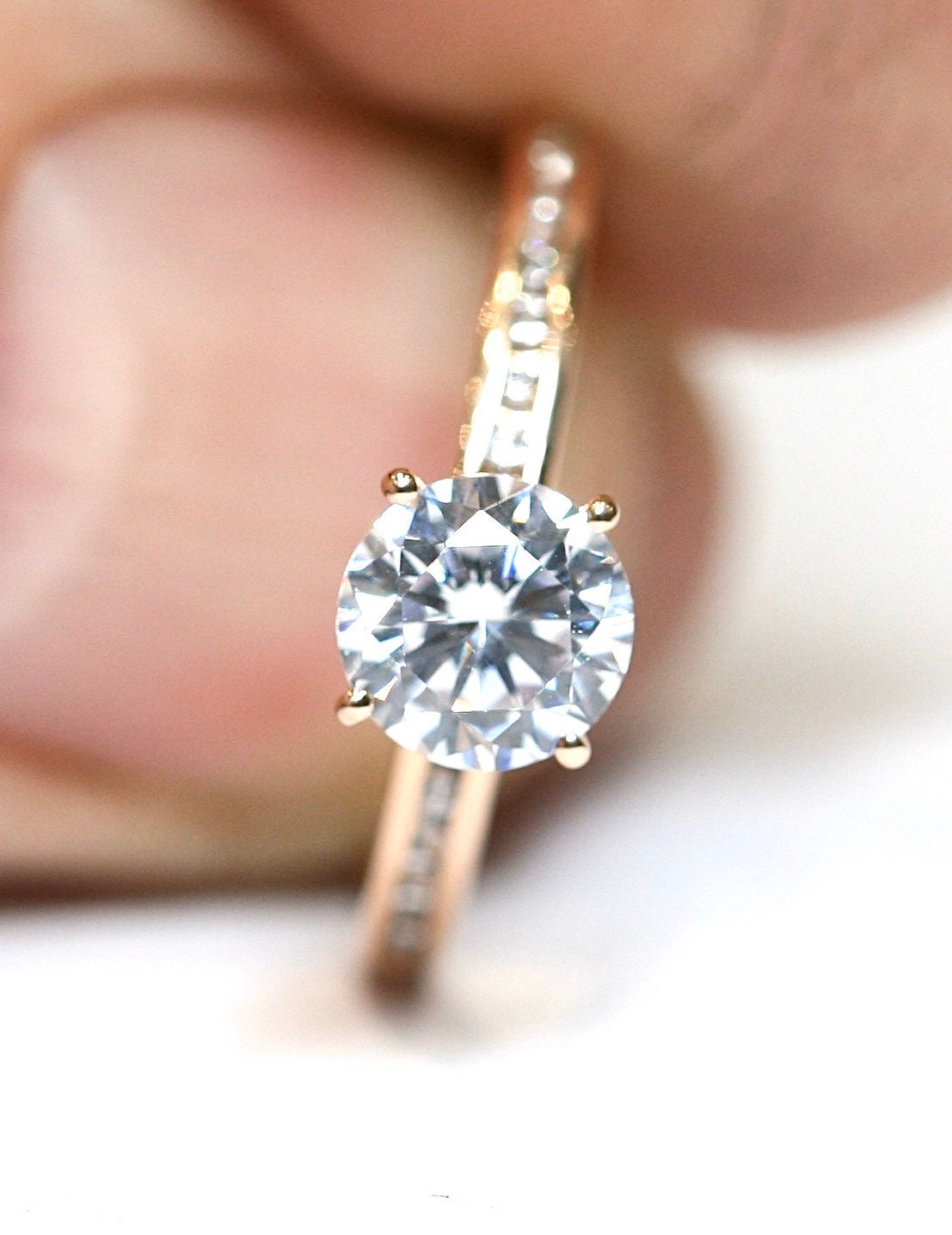 Stunning Sparkling 9ct rose gold Cubic Zirconia ring - fully hallmarked ...