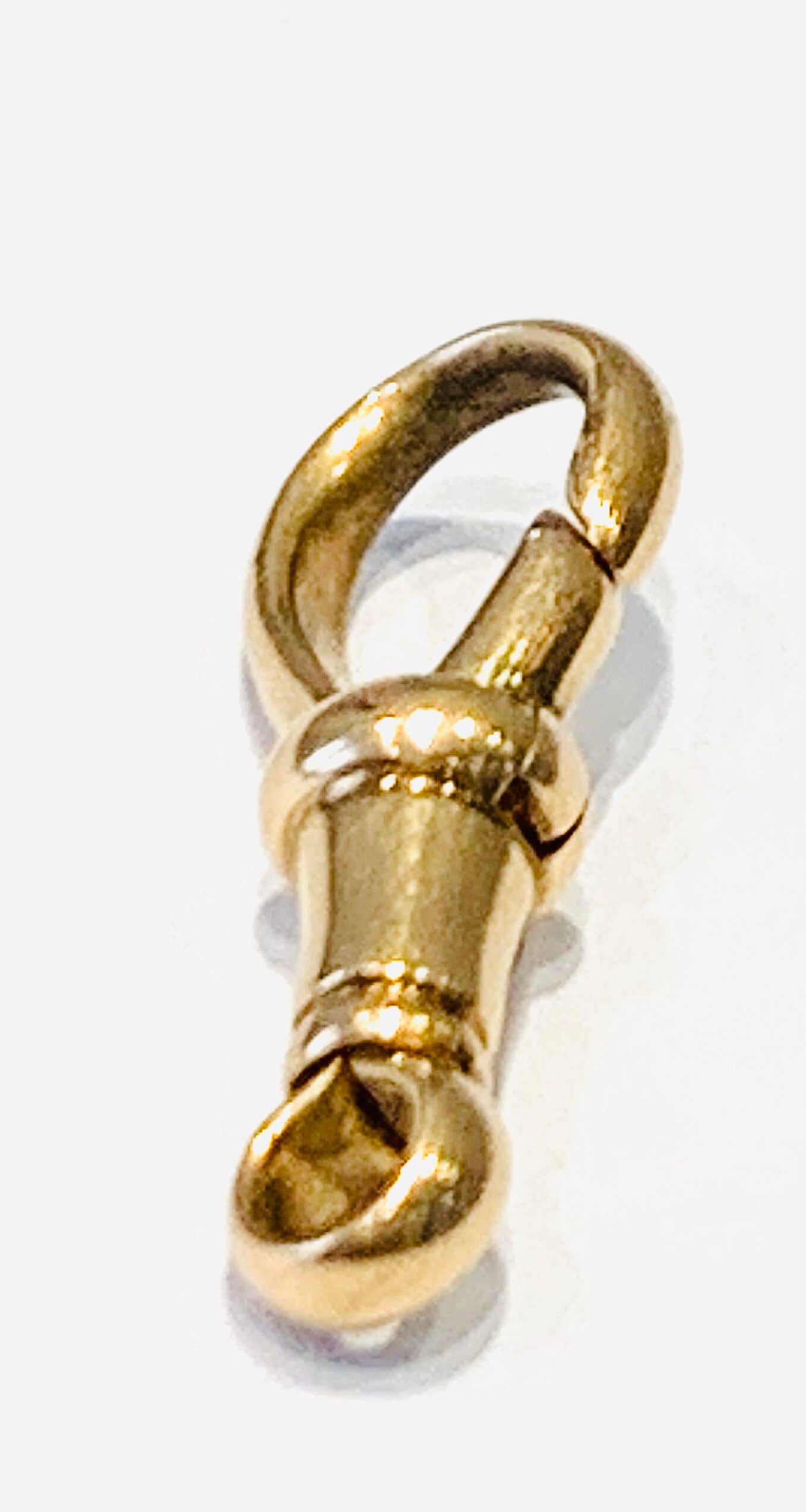 Superb antique 9ct gold Albert dog clip fastener - fully hallmarked - 24mm