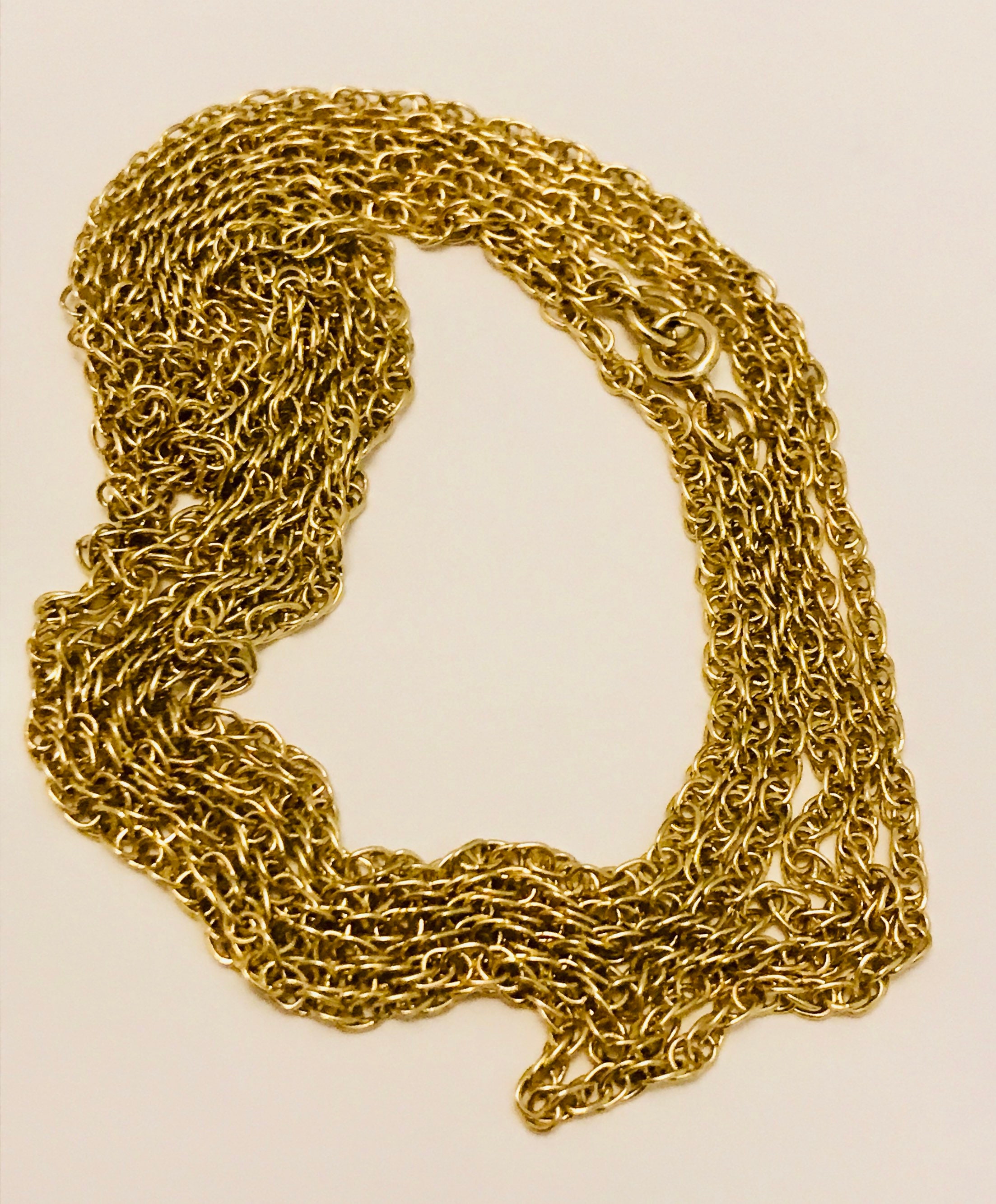 Stunning antique 9ct yellow gold 60 inch Muff chain - fully hallmarked